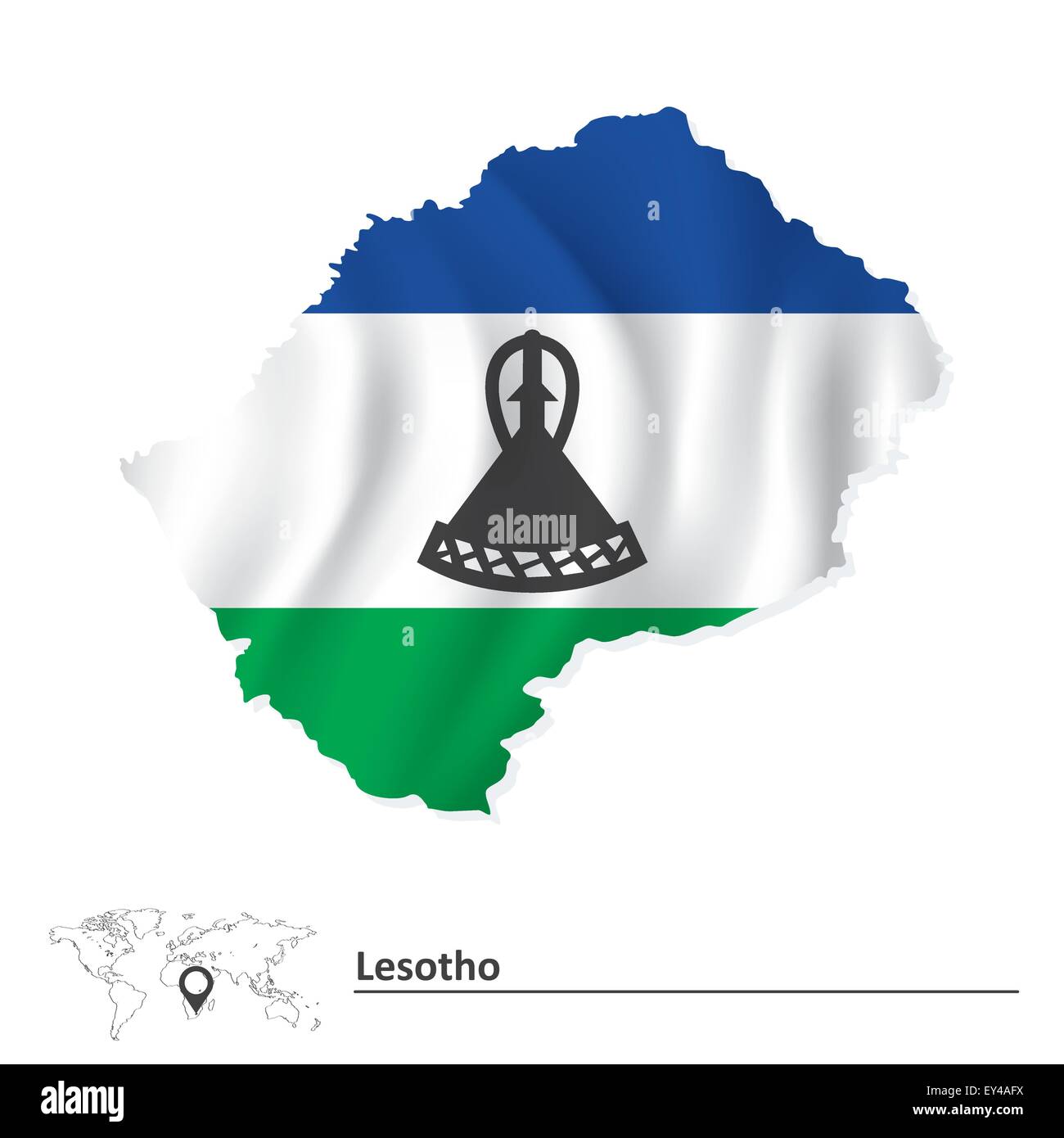 Map of Lesotho with flag - vector illustration Stock Vector Image & Art ...