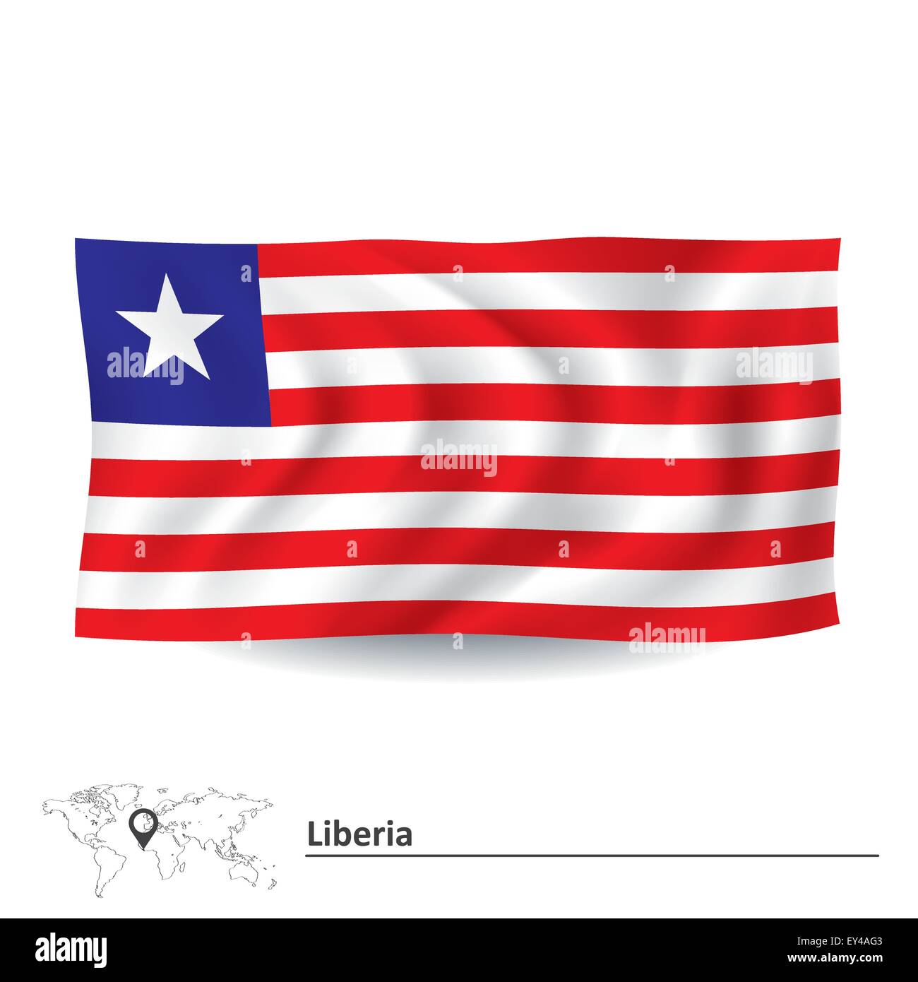 Flag of Liberia - vector illustration Stock Vector Image & Art - Alamy