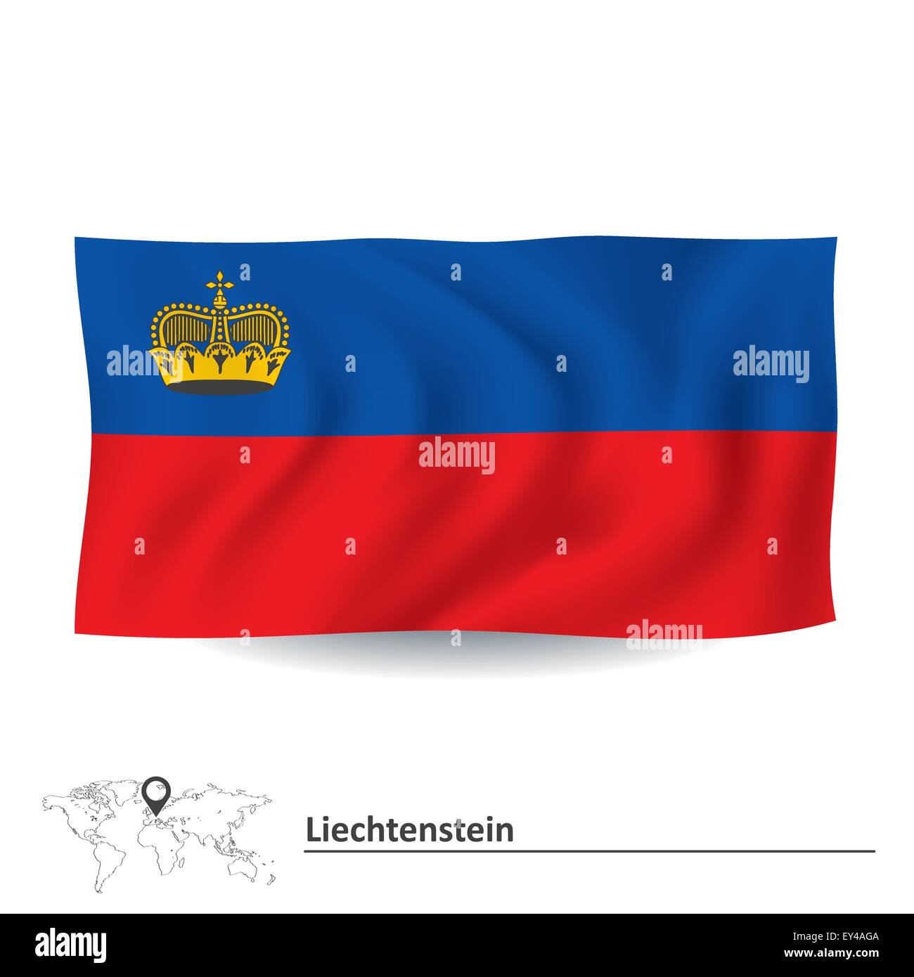 Flag of Liechtenstein - vector illustration Stock Vector Image & Art ...