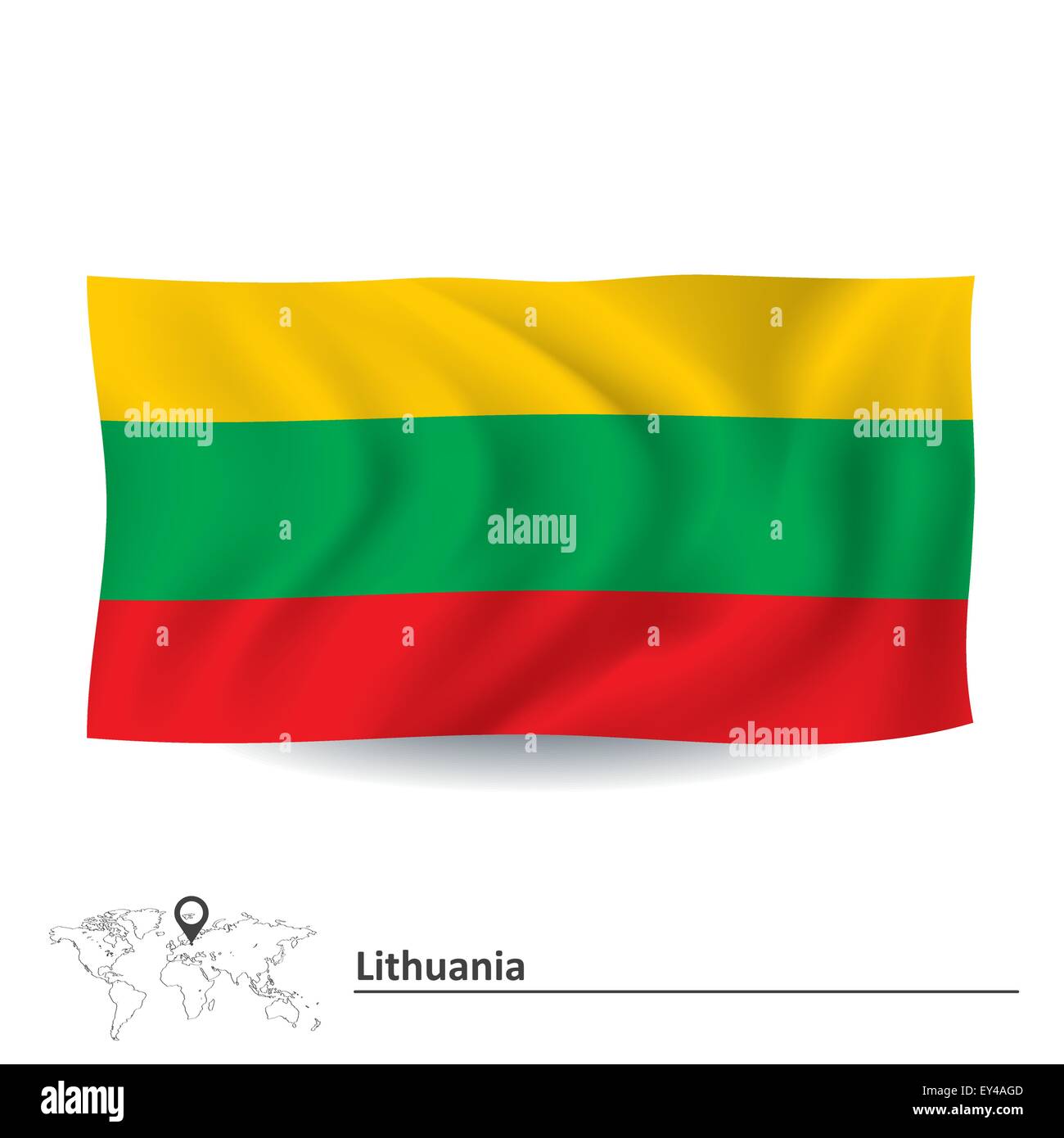 Flag of Lithuania - vector illustration Stock Vector Image & Art - Alamy