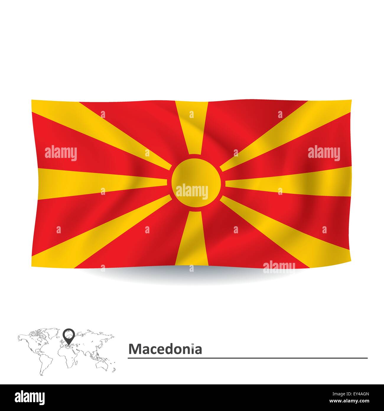 Flag of Macedonia - vector illustration Stock Vector Image & Art - Alamy