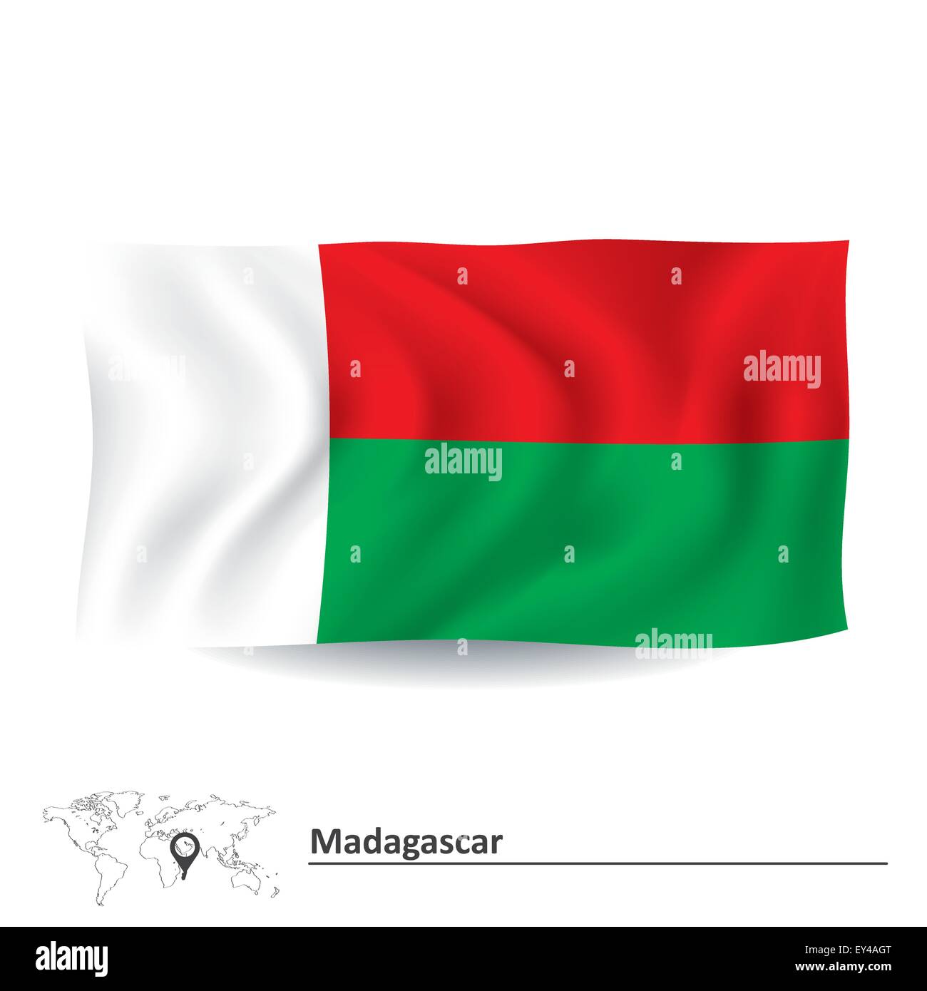 Flag of Madagascar - vector illustration Stock Vector Image & Art - Alamy