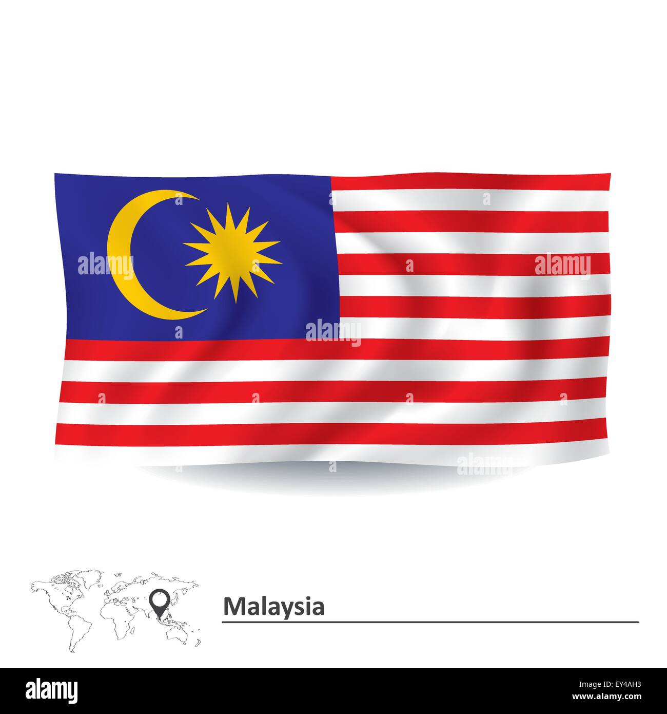 Flag of Malaysia - vector illustration Stock Vector Image & Art - Alamy
