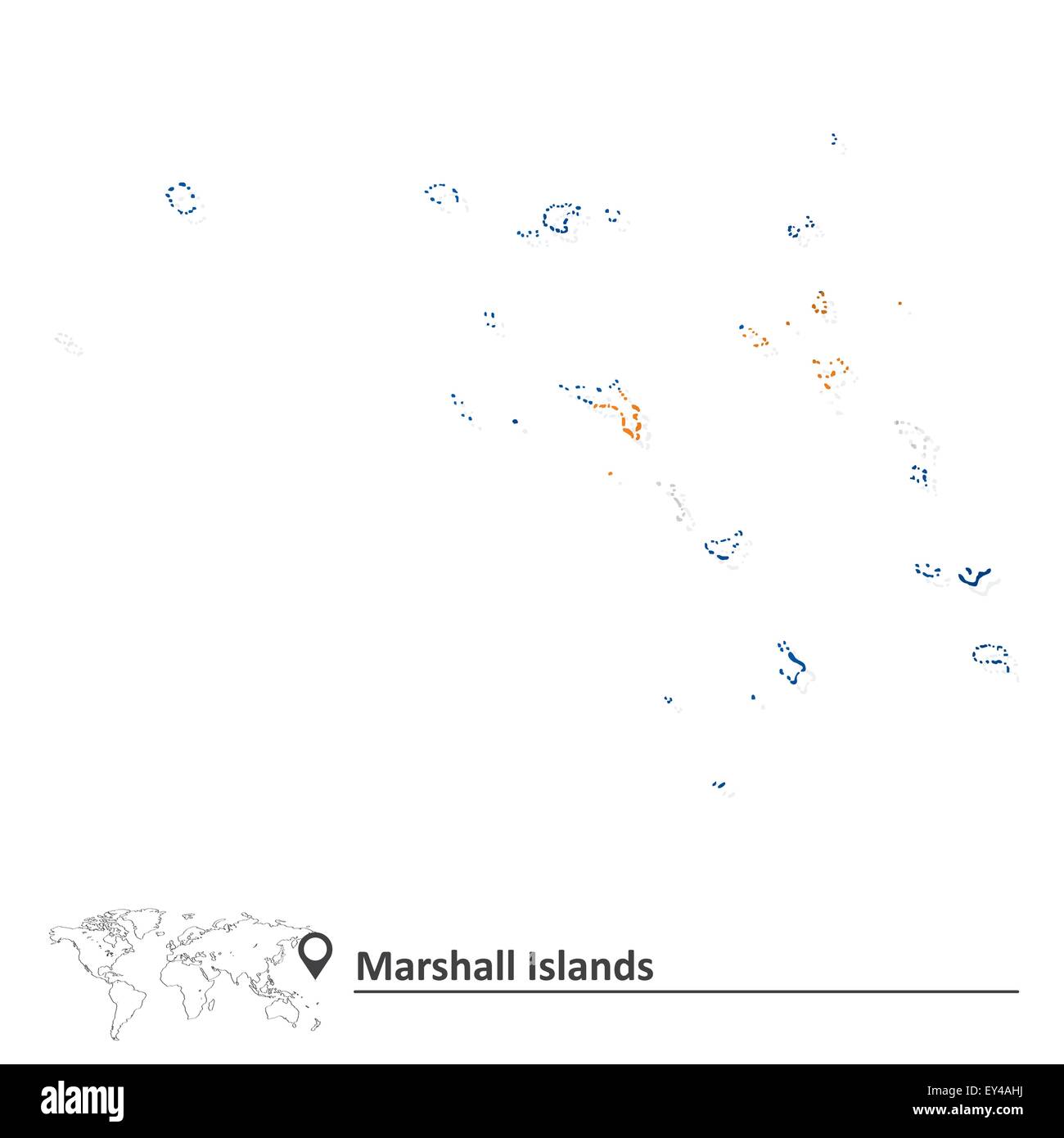 Map of Marshall Islands with flag - vector illustration Stock Vector ...