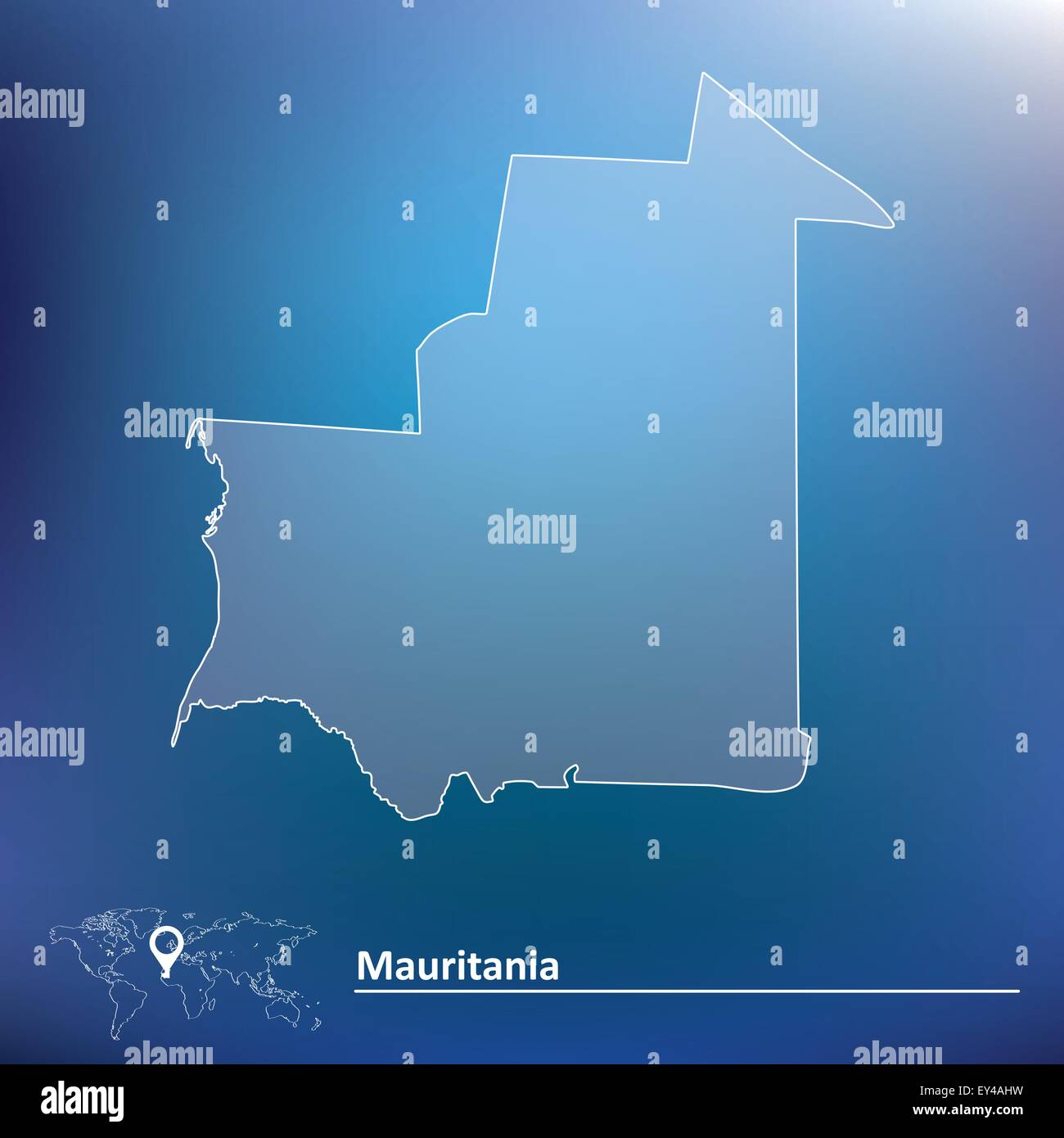 Map of Mauritania - vector illustration Stock Vector Image & Art - Alamy
