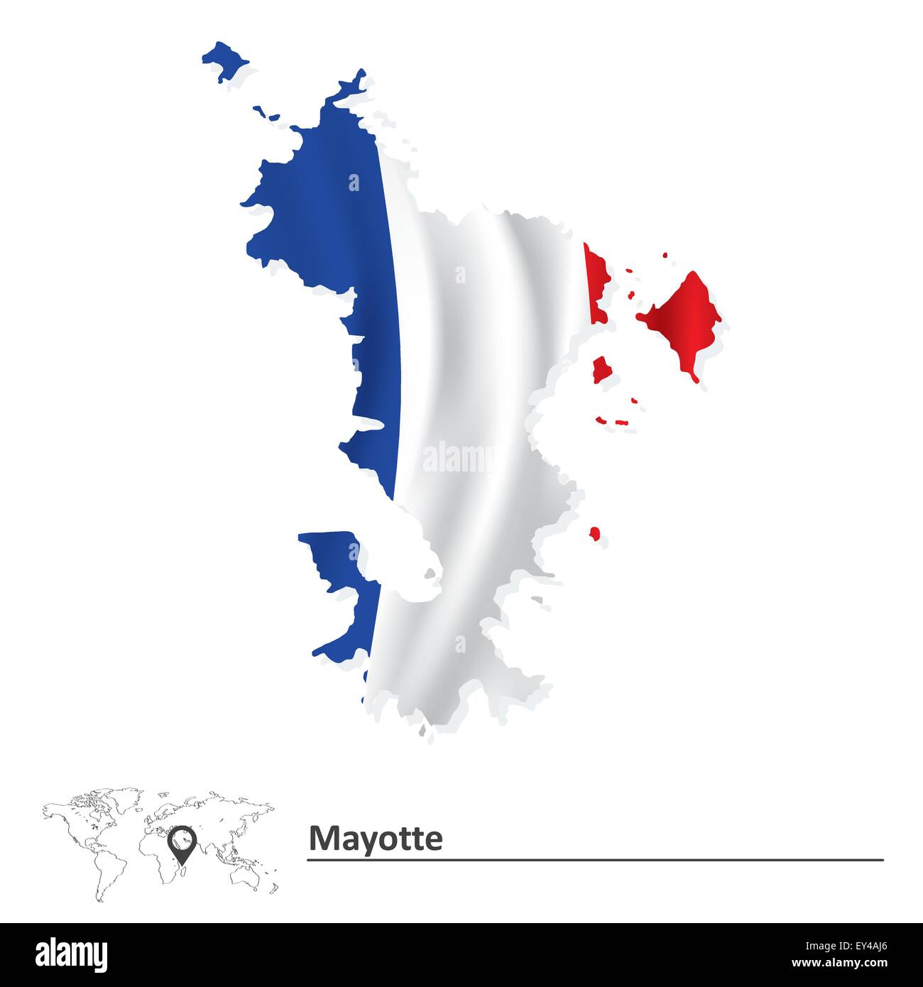 Map of Mayotte with flag - vector illustration Stock Vector Image & Art ...