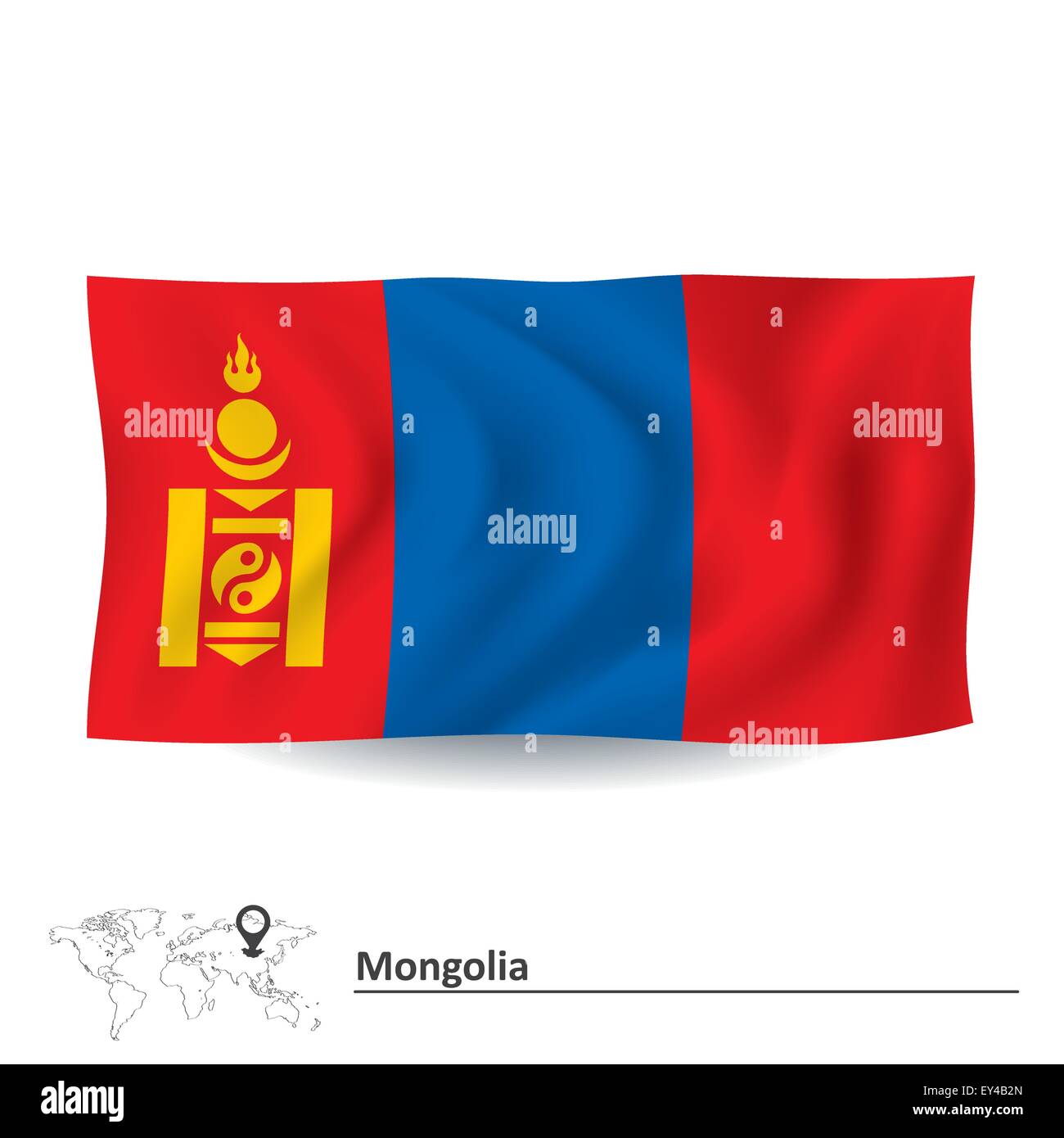 Flag of Mongolia - vector illustration Stock Vector Image & Art - Alamy