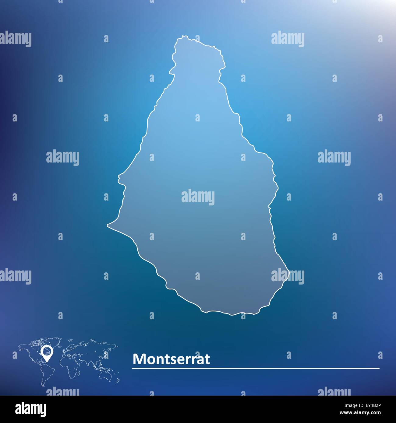 Montserrat map vector hi-res stock photography and images - Alamy