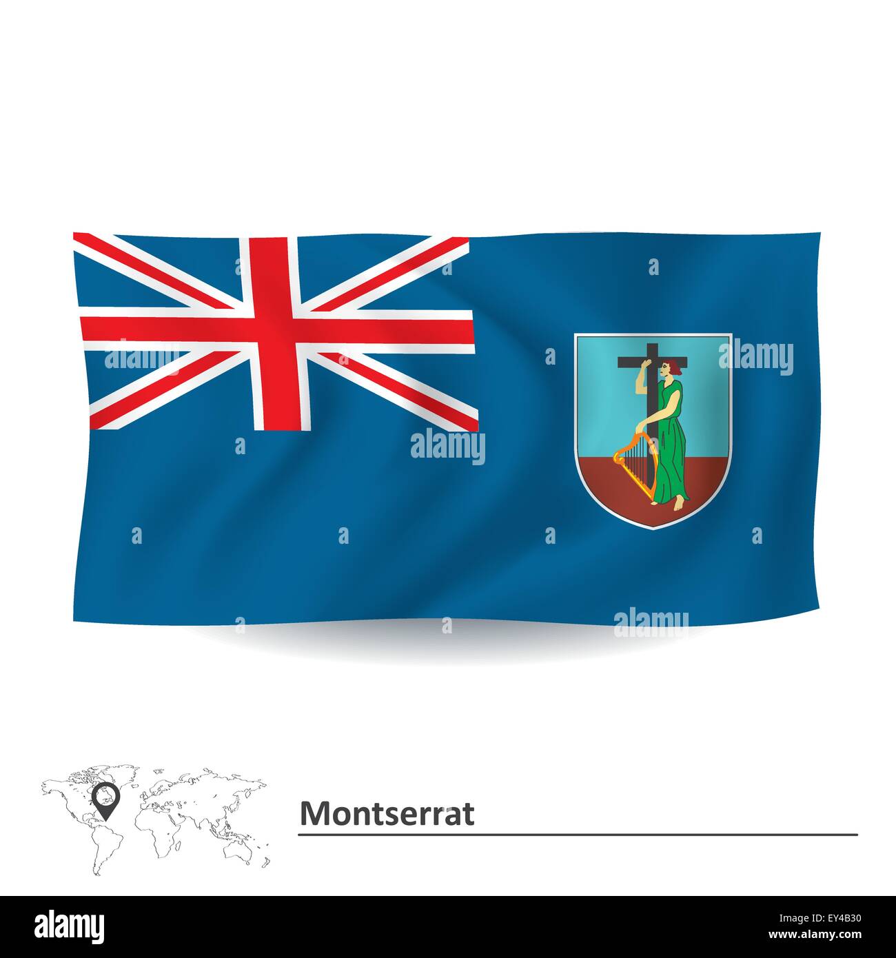 Flag of Montserrat - vector illustration Stock Vector Image & Art - Alamy