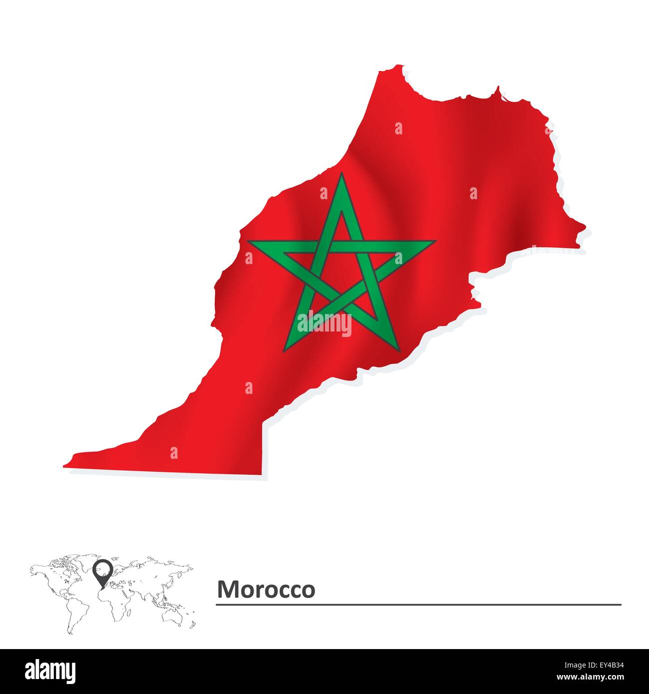 Map of Morocco with flag - vector illustration Stock Vector Image & Art ...