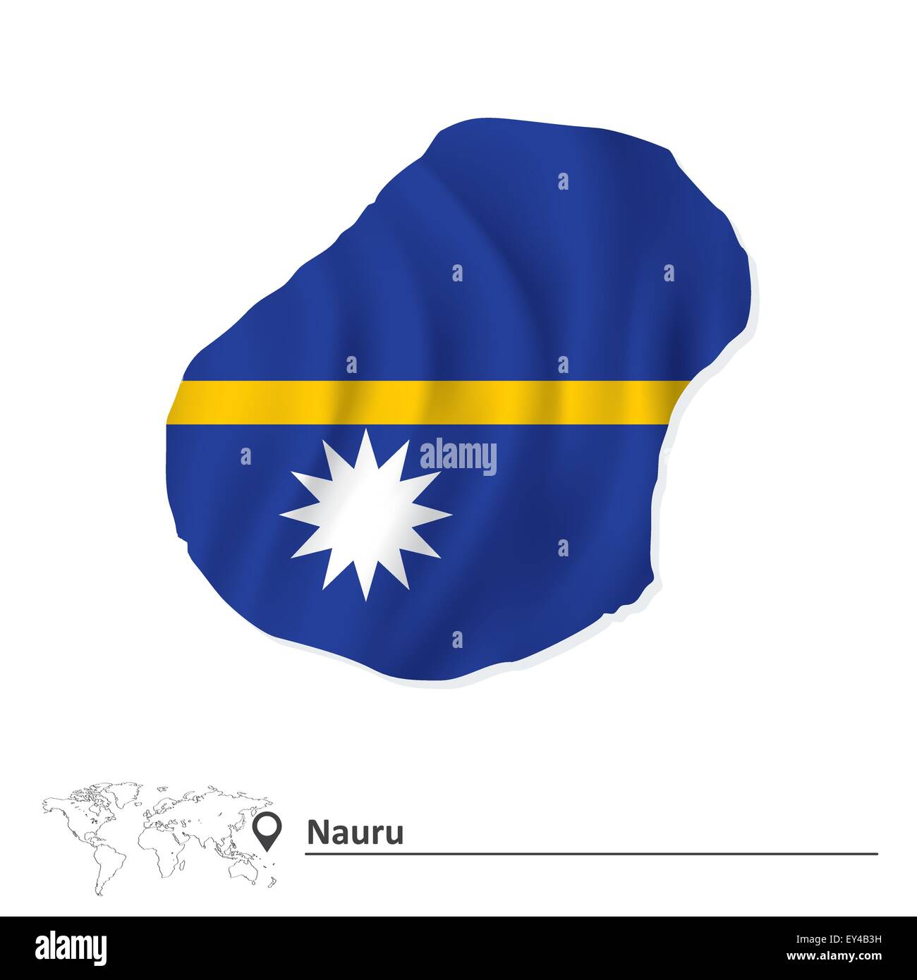 Map of Nauru with flag - vector illustration Stock Vector Image & Art ...