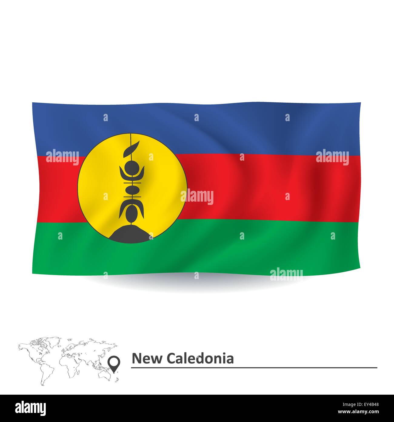 Flag of New Caledonia - vector illustration Stock Vector Image & Art ...