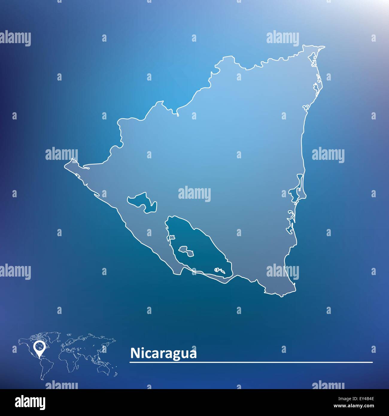 Country nicaragua map vector vectors hi-res stock photography and ...