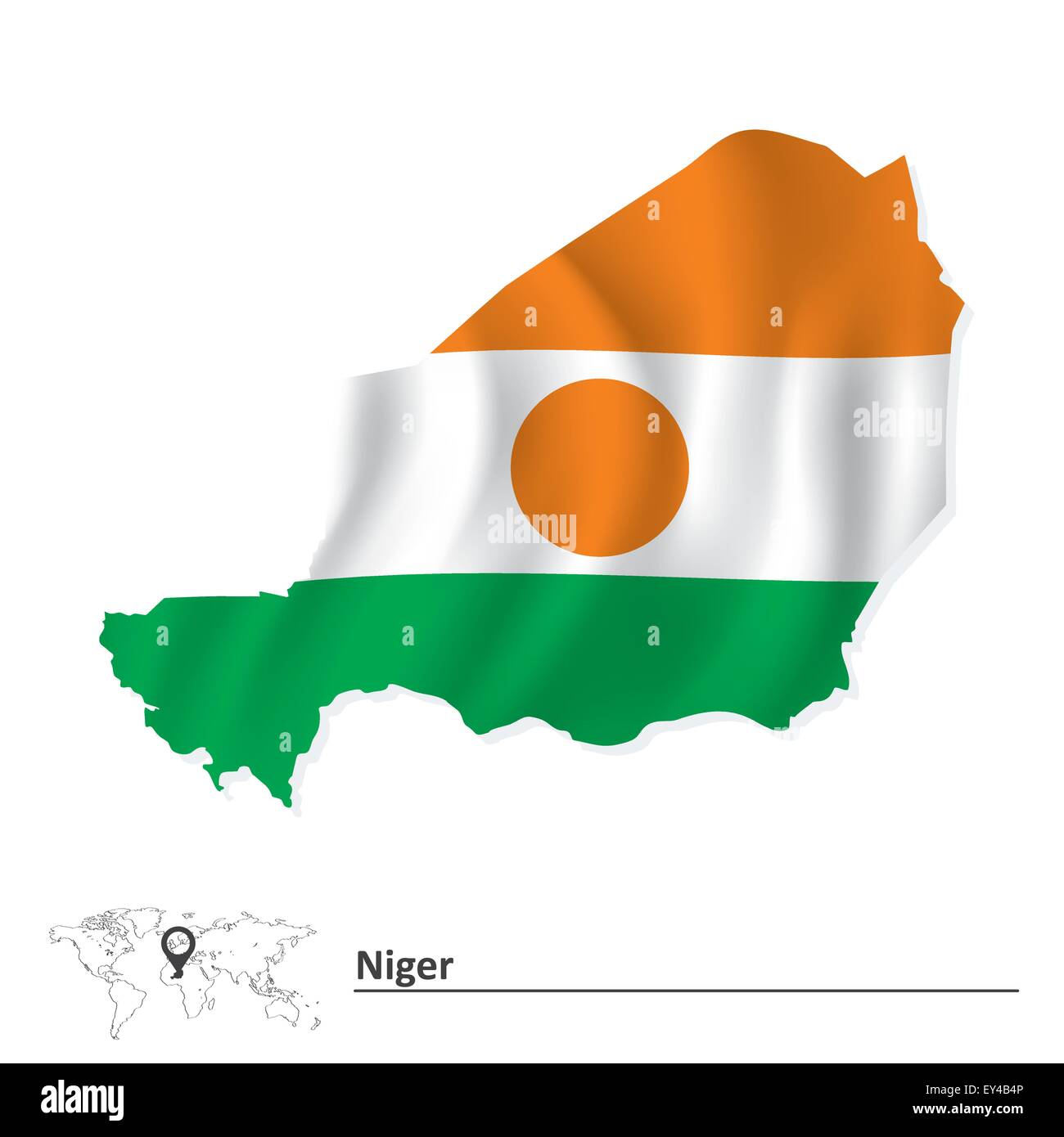 Map of Niger with flag - vector illustration Stock Vector Image & Art ...