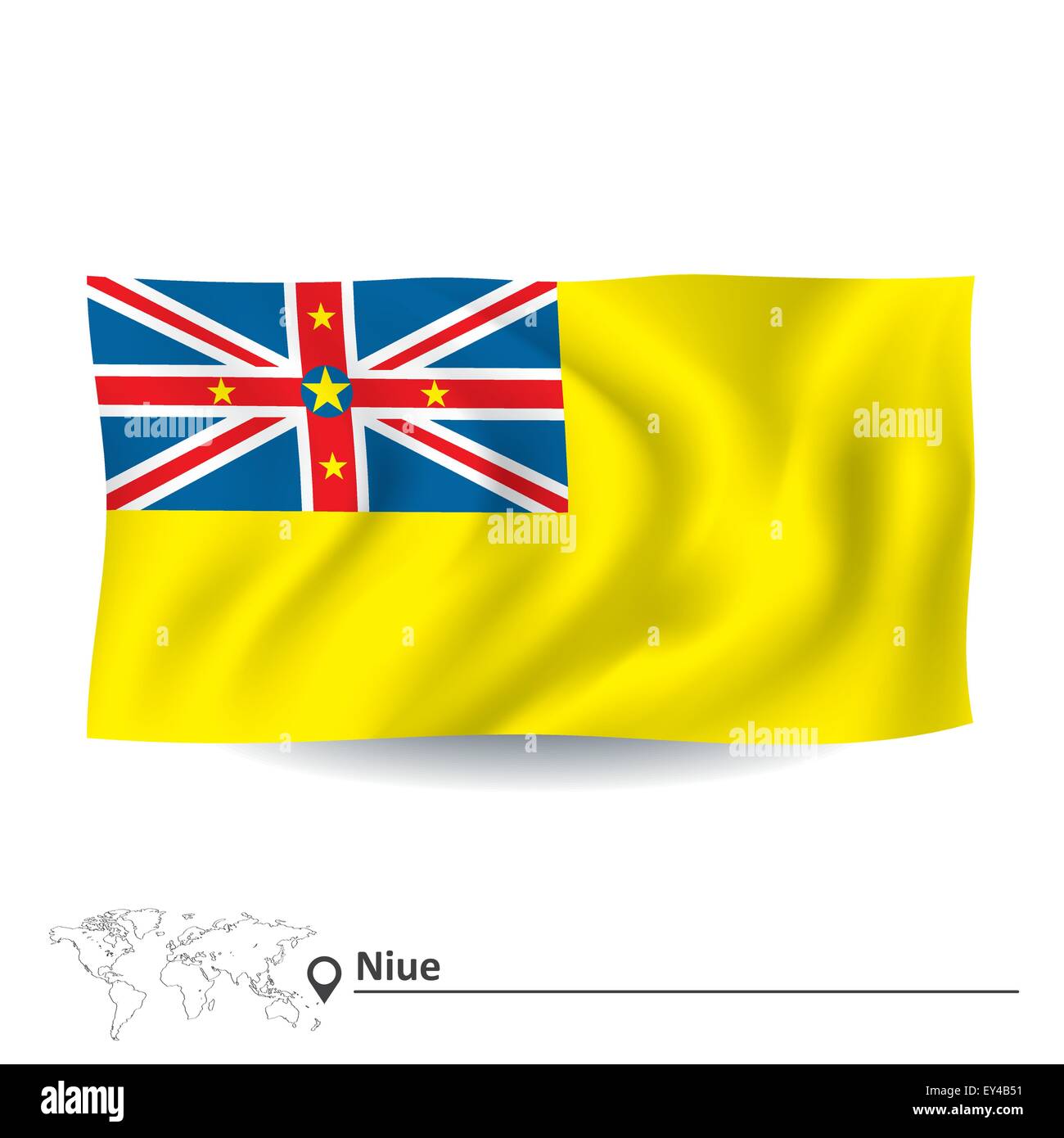 Flag of Niue - vector illustration Stock Vector Image & Art - Alamy