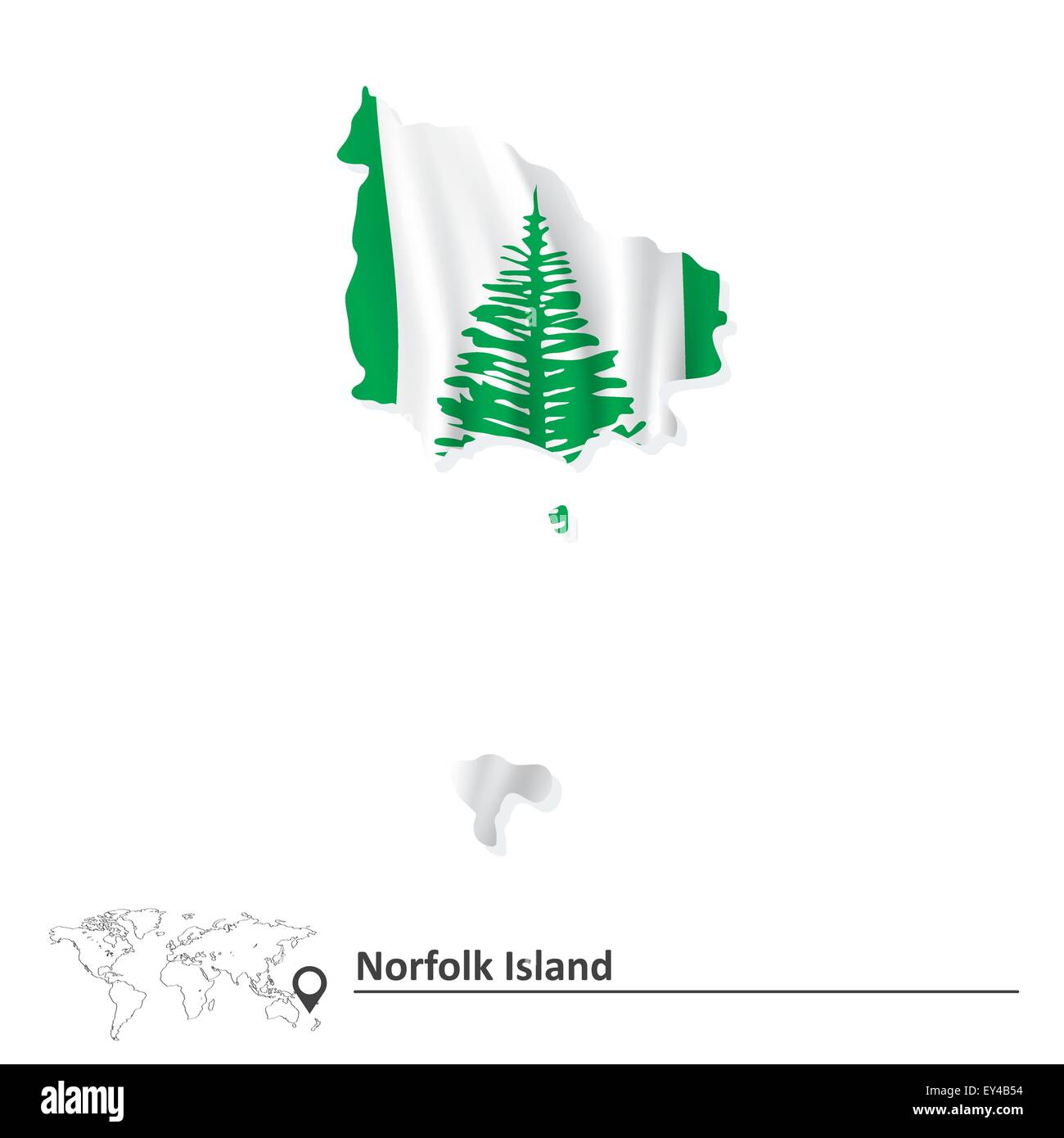 Map of Norfolk Island with flag - vector illustration Stock Vector ...