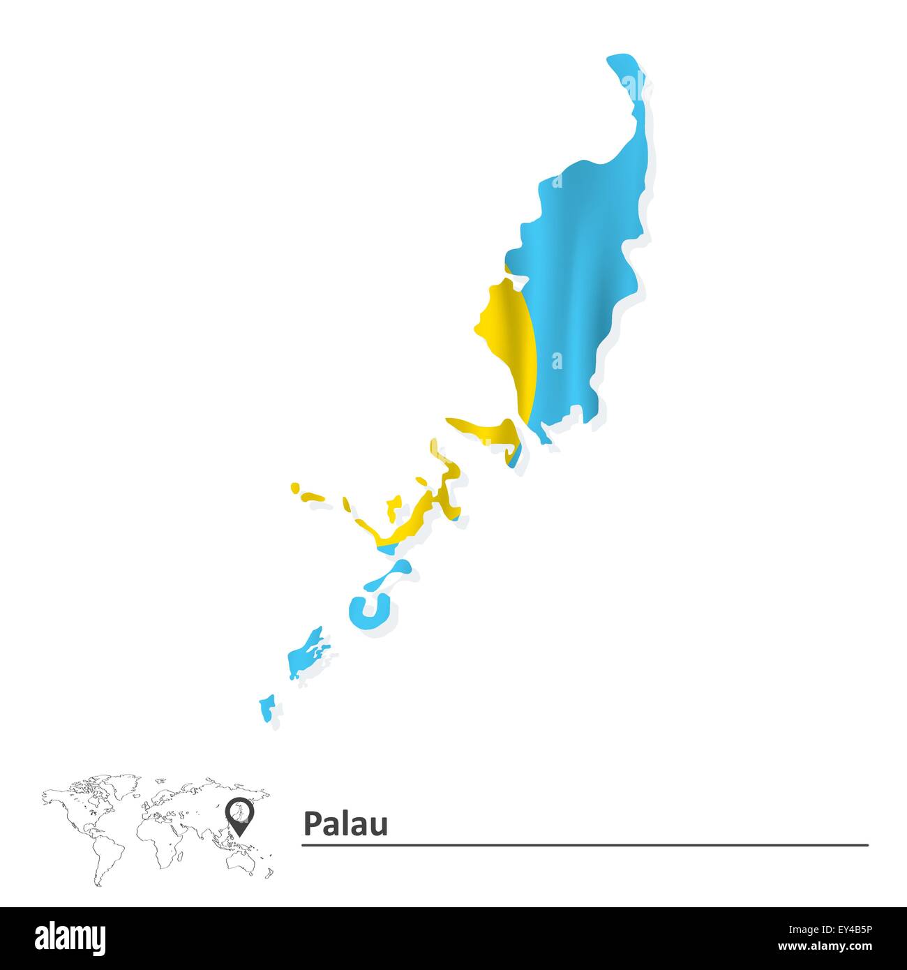 Map of Palau with flag - vector illustration Stock Vector Image & Art ...