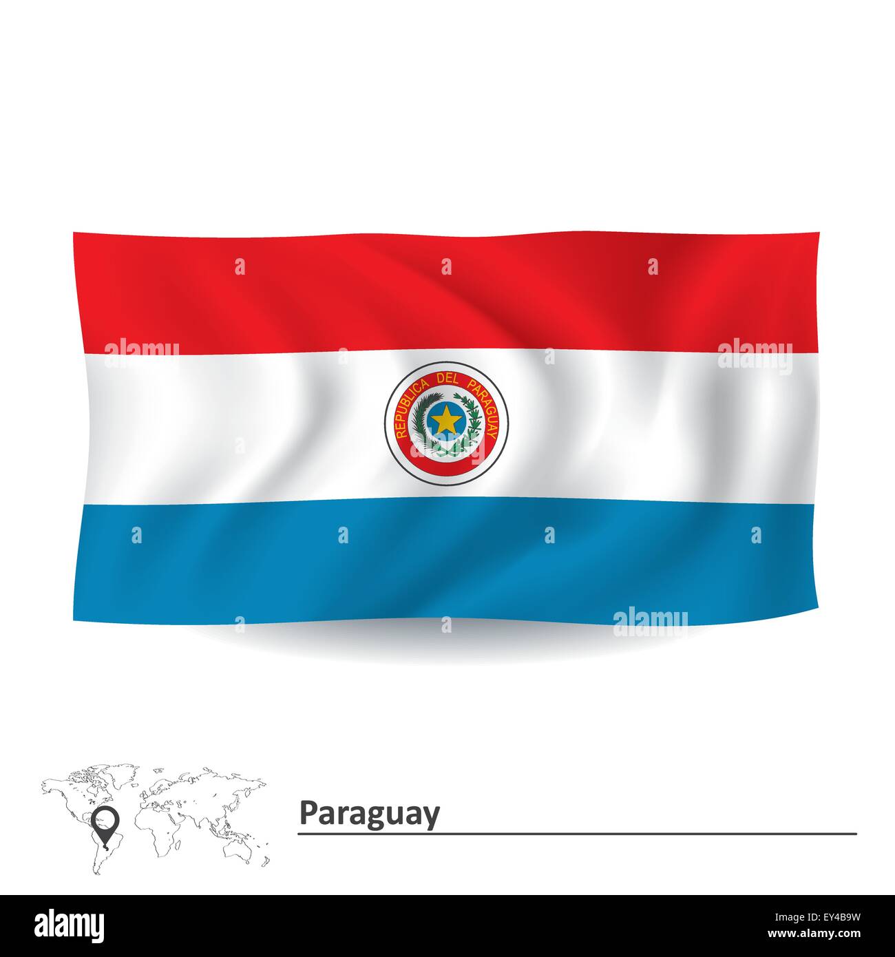Flag map of paraguay Cut Out Stock Images & Pictures - Alamy