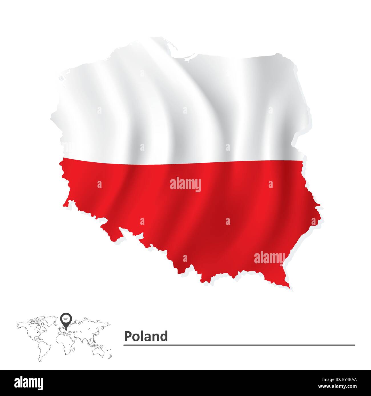 Map of Poland with flag - vector illustration Stock Vector Image & Art ...