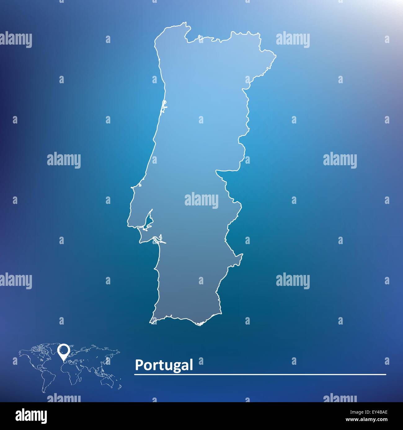 Map of Portugal - vector illustration Stock Vector Image & Art - Alamy
