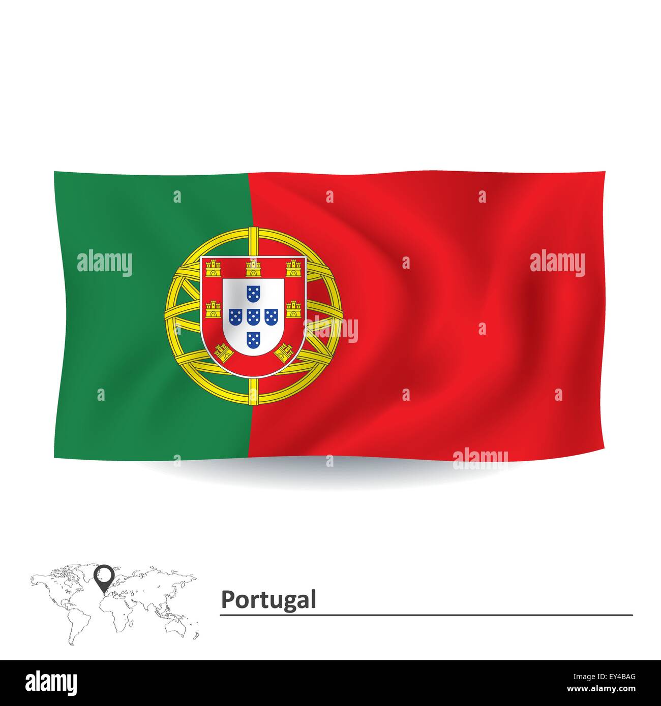 Flag of Portugal - vector illustration Stock Vector Image & Art - Alamy