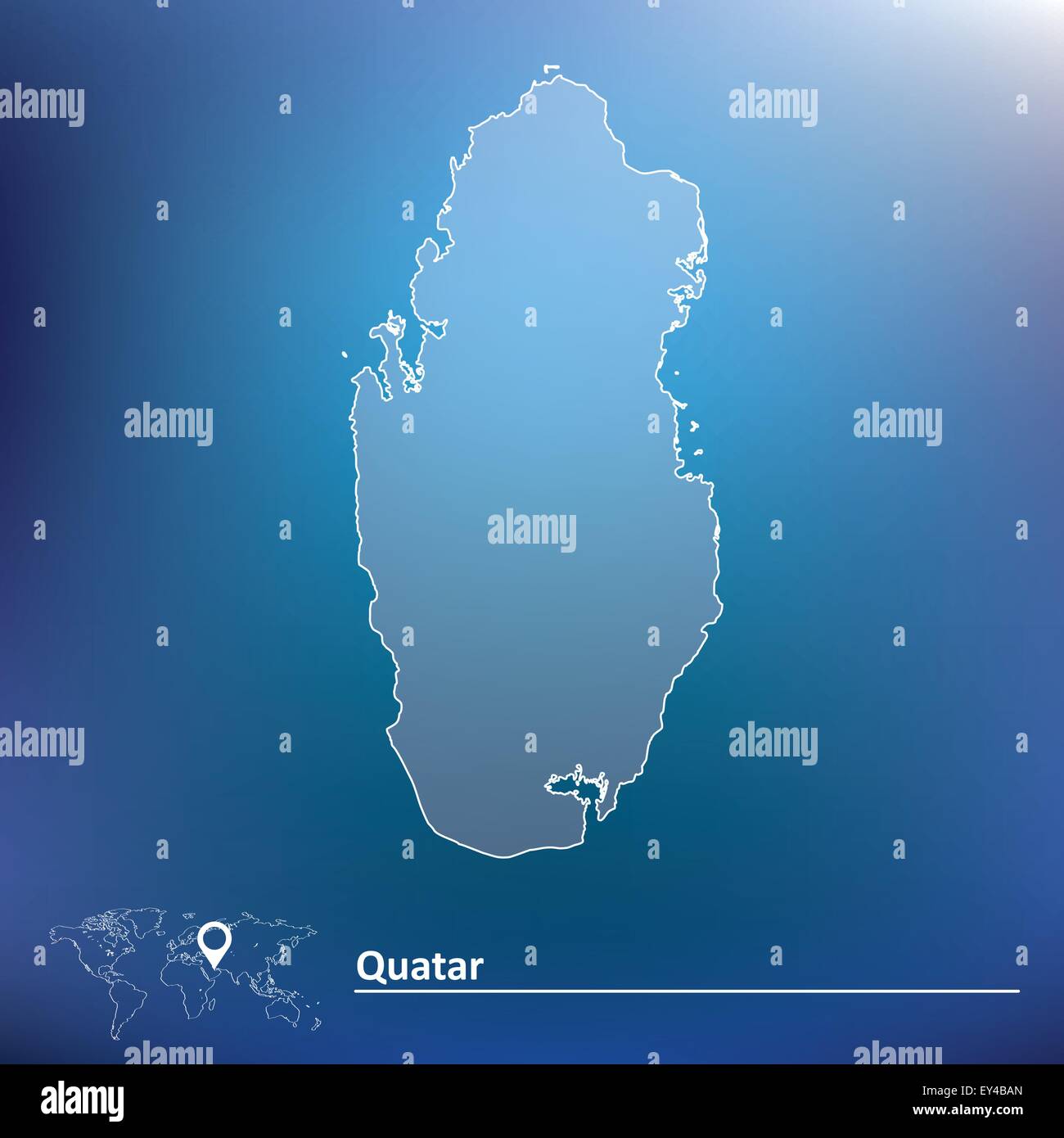 Map of Quatar - vector illustration Stock Vector Image & Art - Alamy