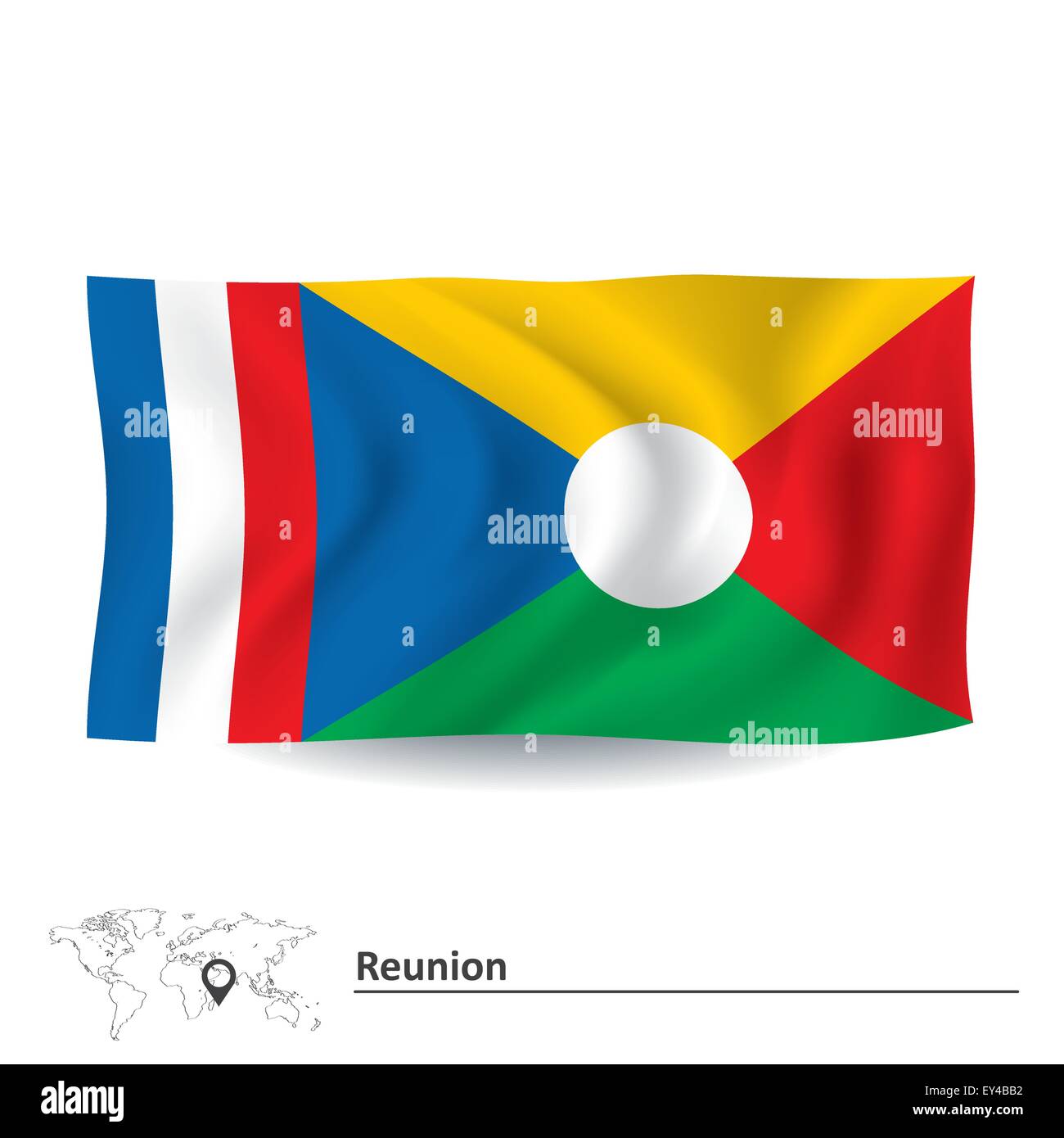 Flag of Reunion - vector illustration Stock Vector Image & Art - Alamy