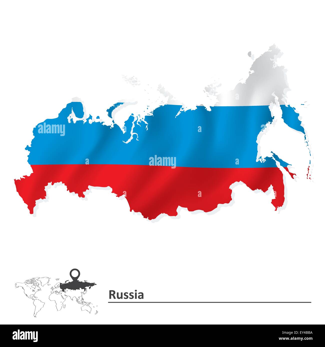 Map of Russia with flag - vector illustration Stock Vector Image & Art ...
