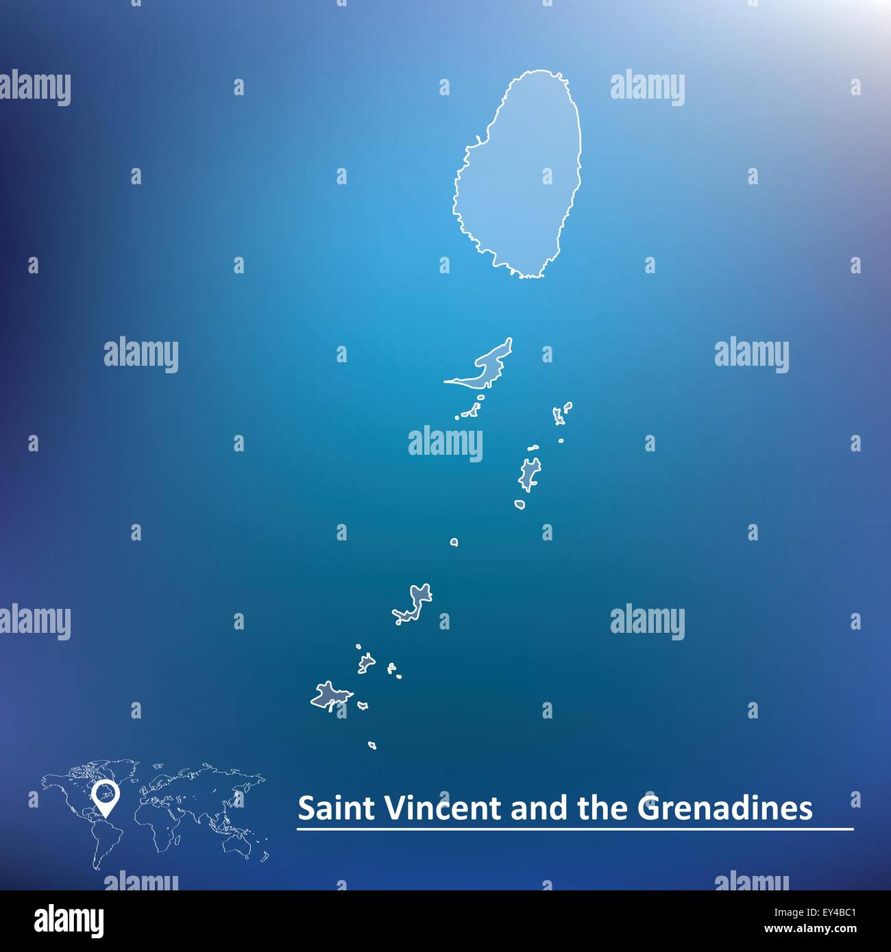 Saint vincent vector map hi-res stock photography and images - Alamy