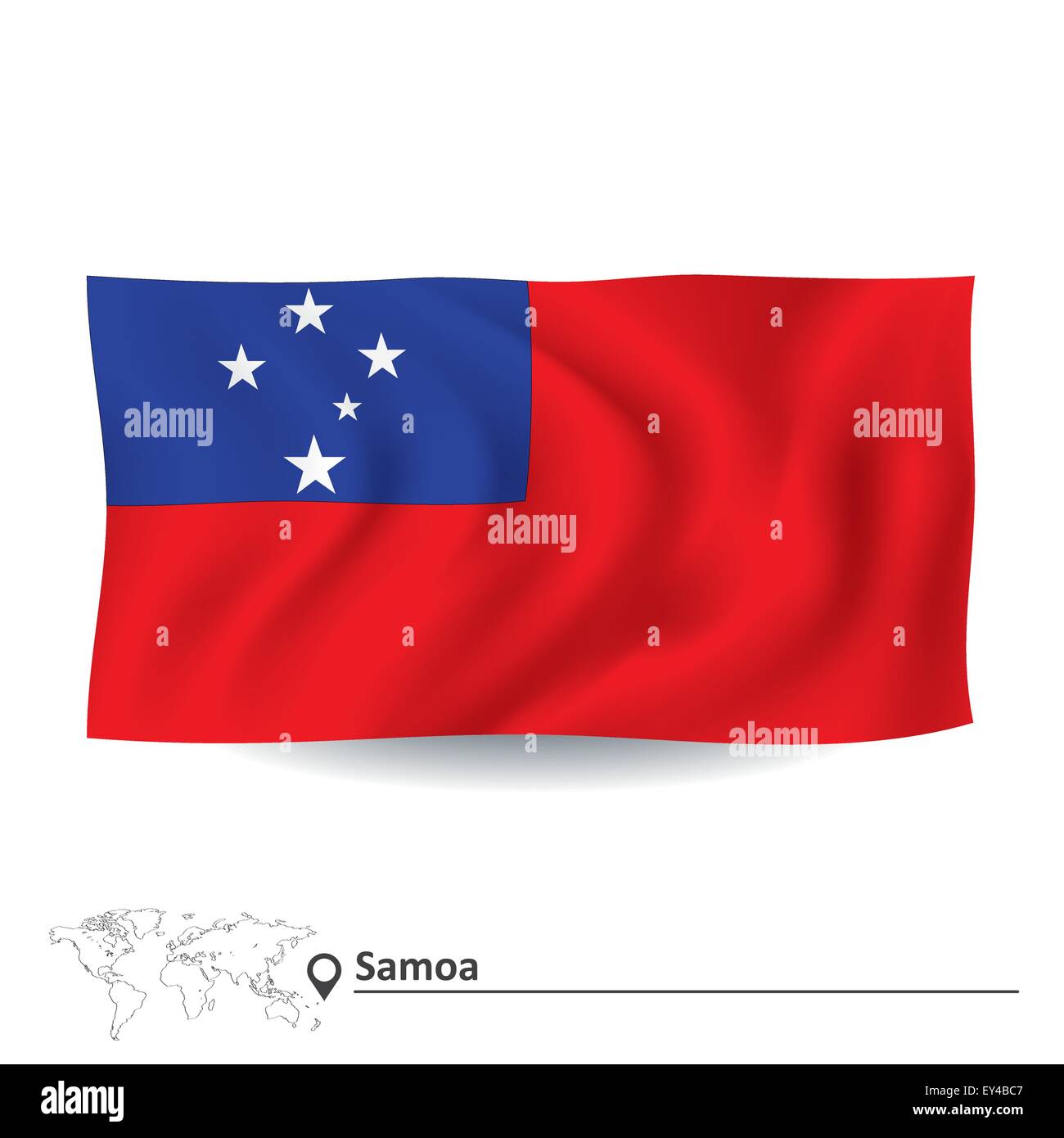Flag of Samoa - vector illustration Stock Vector Image & Art - Alamy