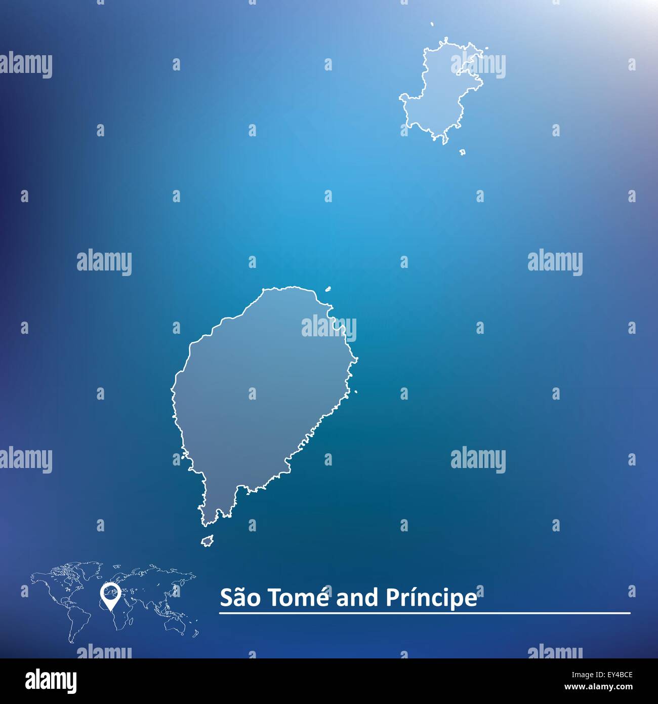 Map of Sao Tome and Principe - vector illustration Stock Vector Image ...