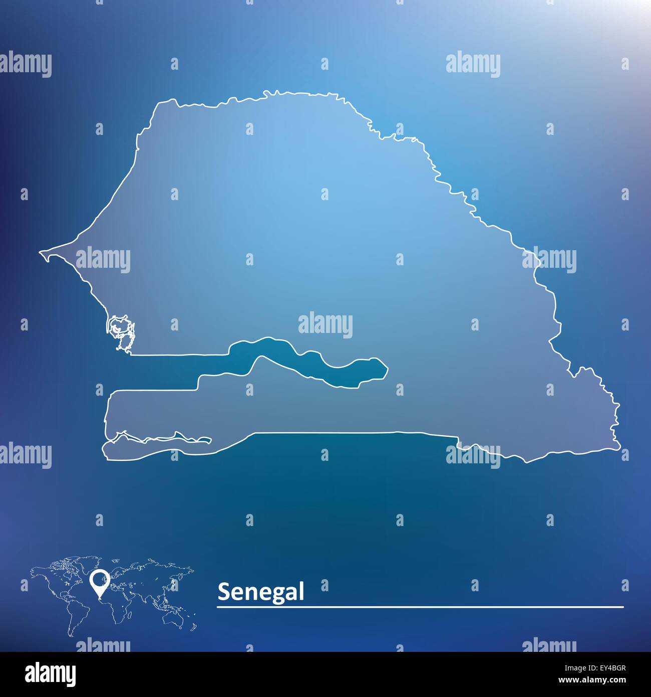 Map of Senegal - vector illustration Stock Vector Image & Art - Alamy