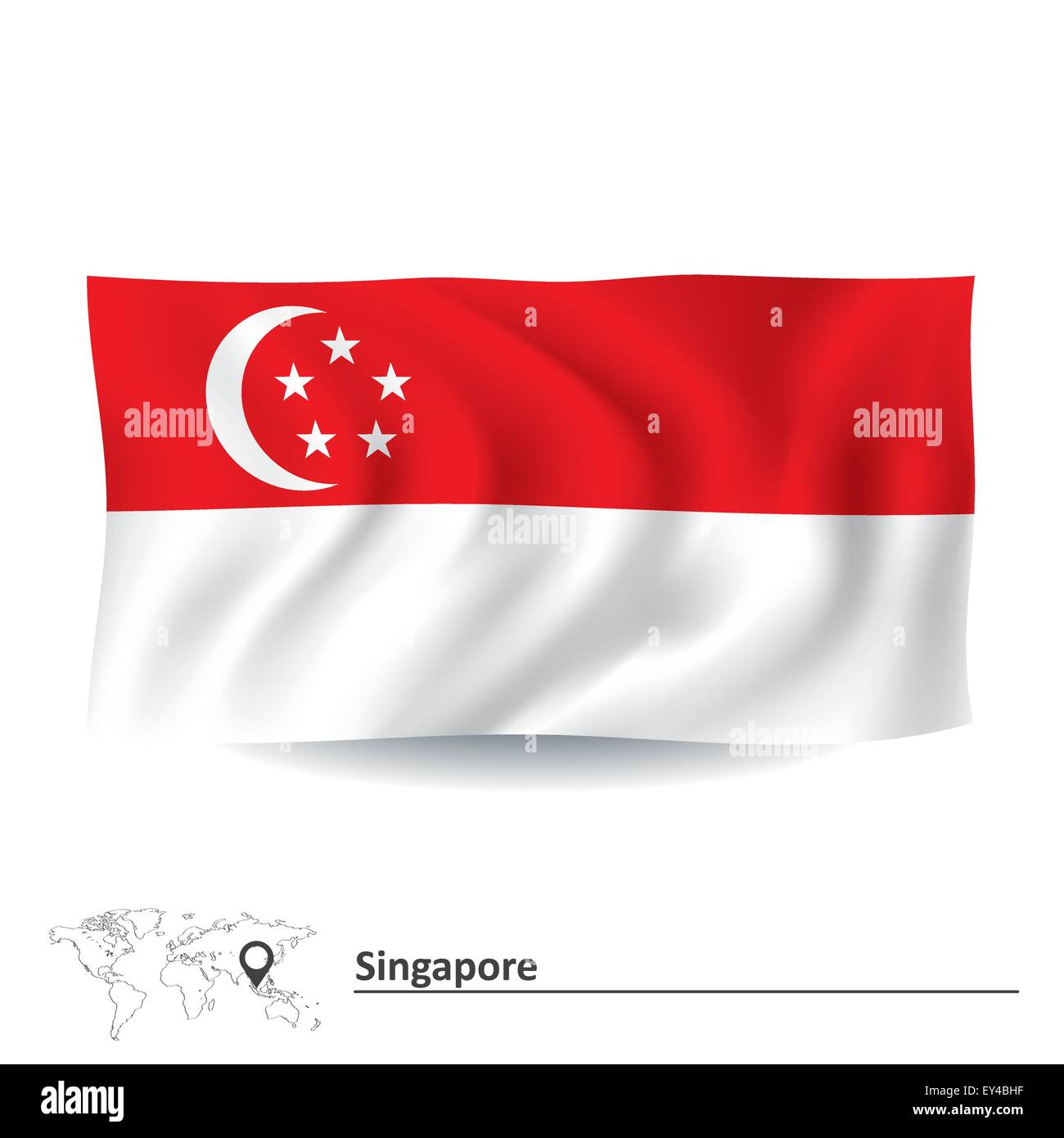 Flag of Singapore - vector illustration Stock Vector Image & Art - Alamy