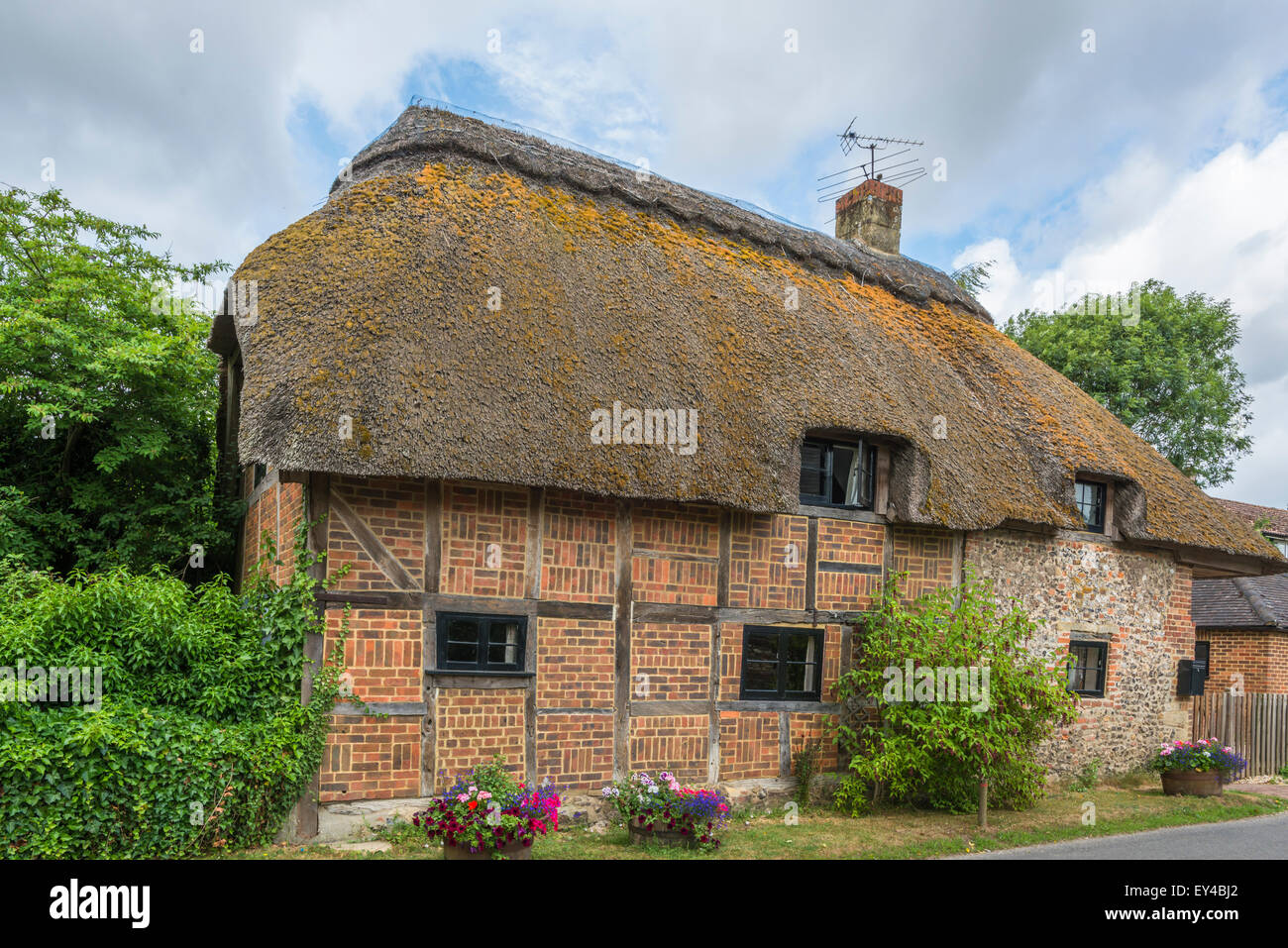 Traditional Thatched cottage in rural English countryside Stock Photo ...