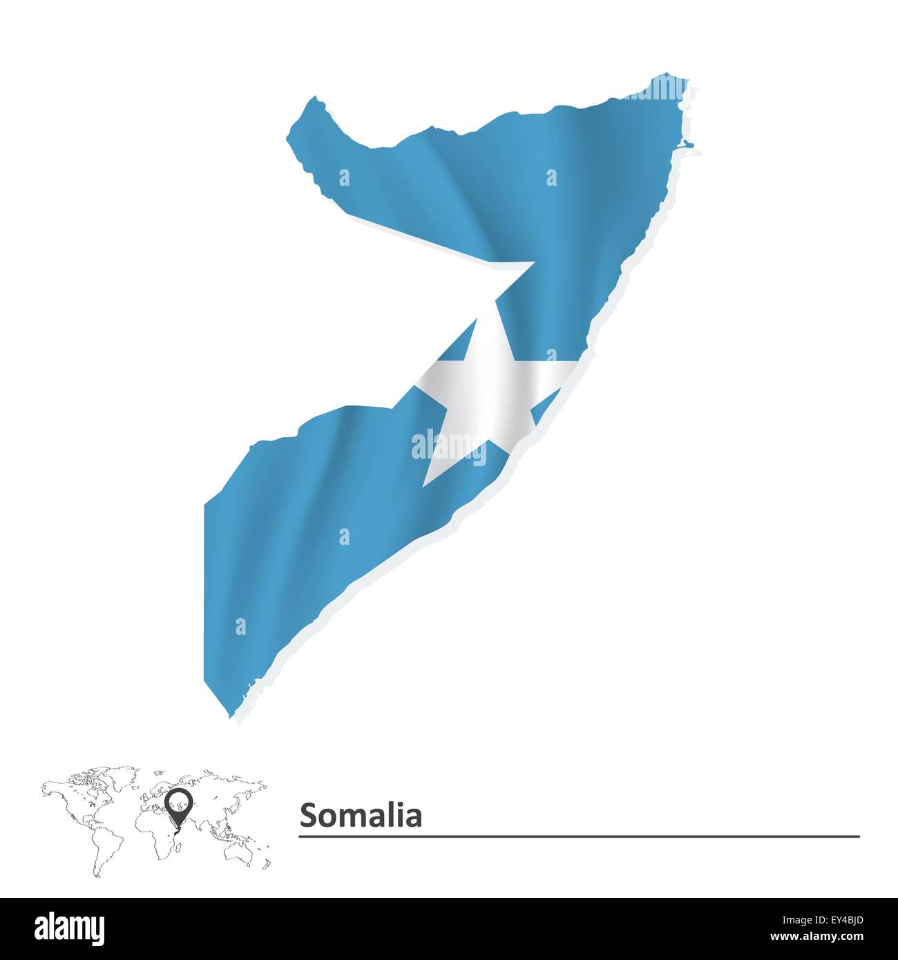 Map of Somalia with flag - vector illustration Stock Vector Image & Art ...