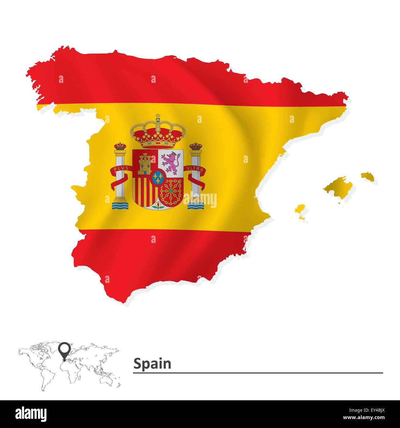 Map of Spain with flag - vector illustration Stock Vector Image & Art ...