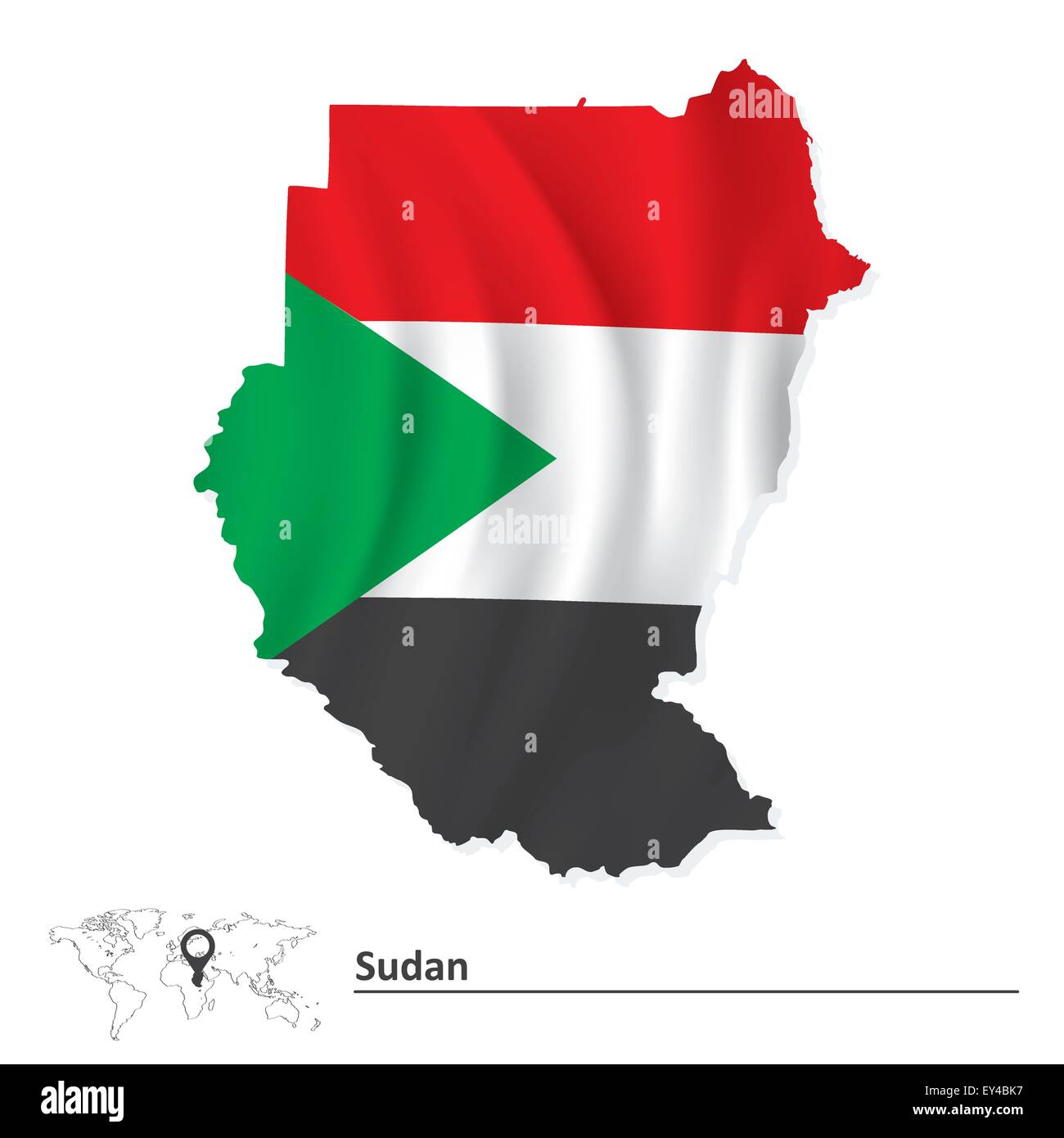 Map of Sudan with flag - vector illustration Stock Vector Image & Art ...