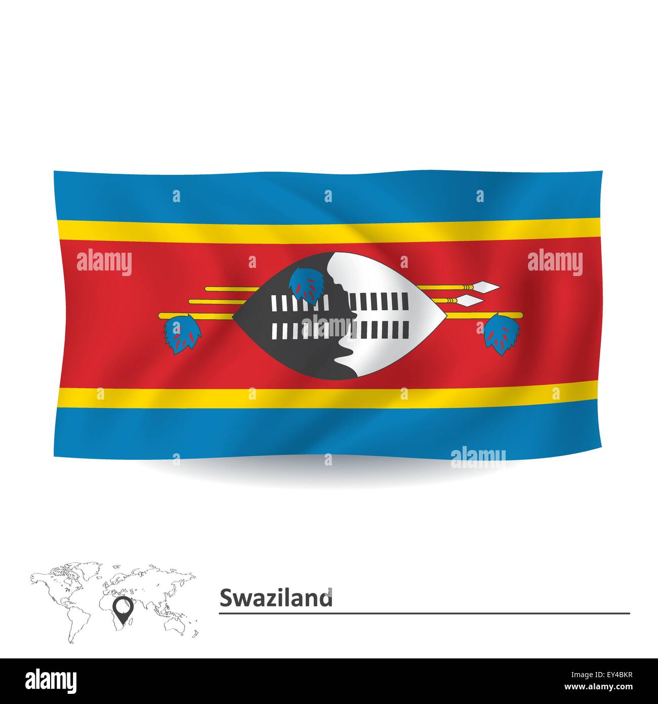 Flag of Swaziland - vector illustration Stock Vector Image & Art - Alamy