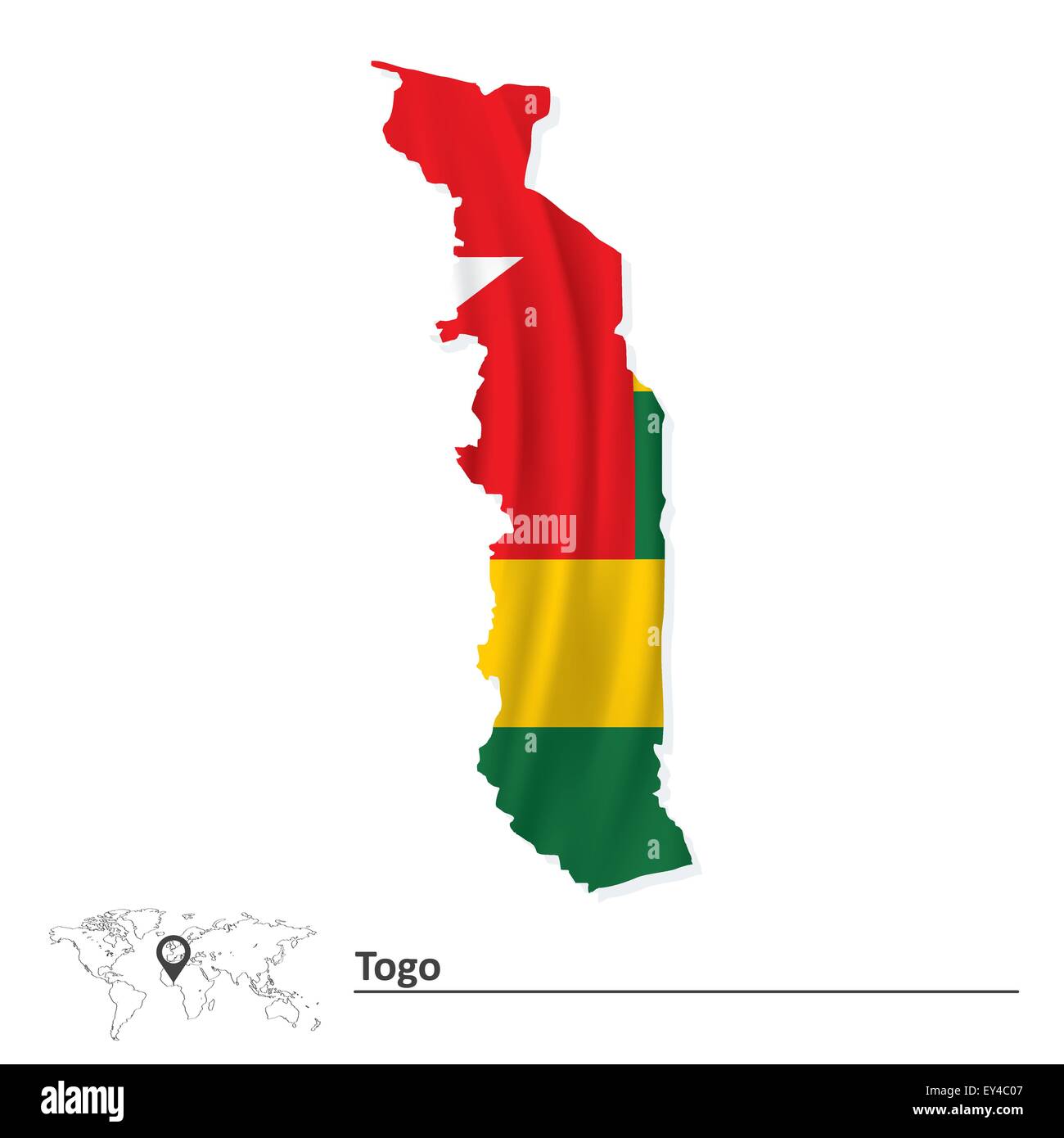 Map of Togo with flag - vector illustration Stock Vector Image & Art ...