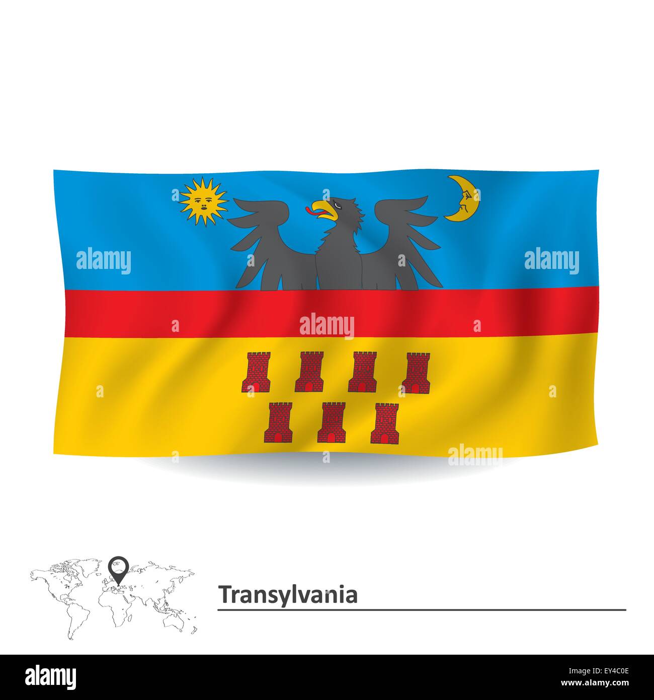 Flag of Transylvania - vector illustration Stock Vector Image & Art - Alamy