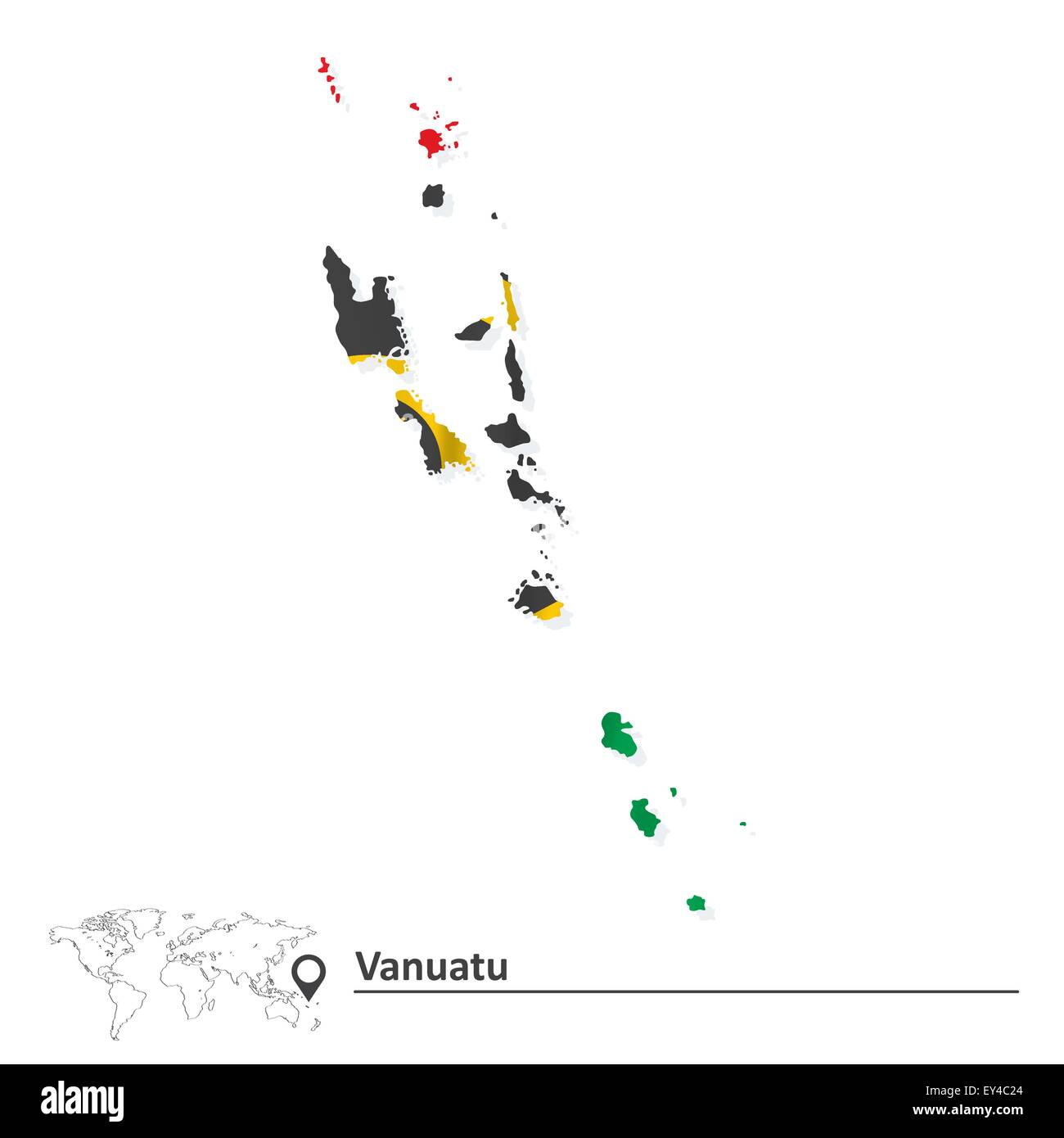Map of Vanuatu with flag - vector illustration Stock Vector Image & Art ...