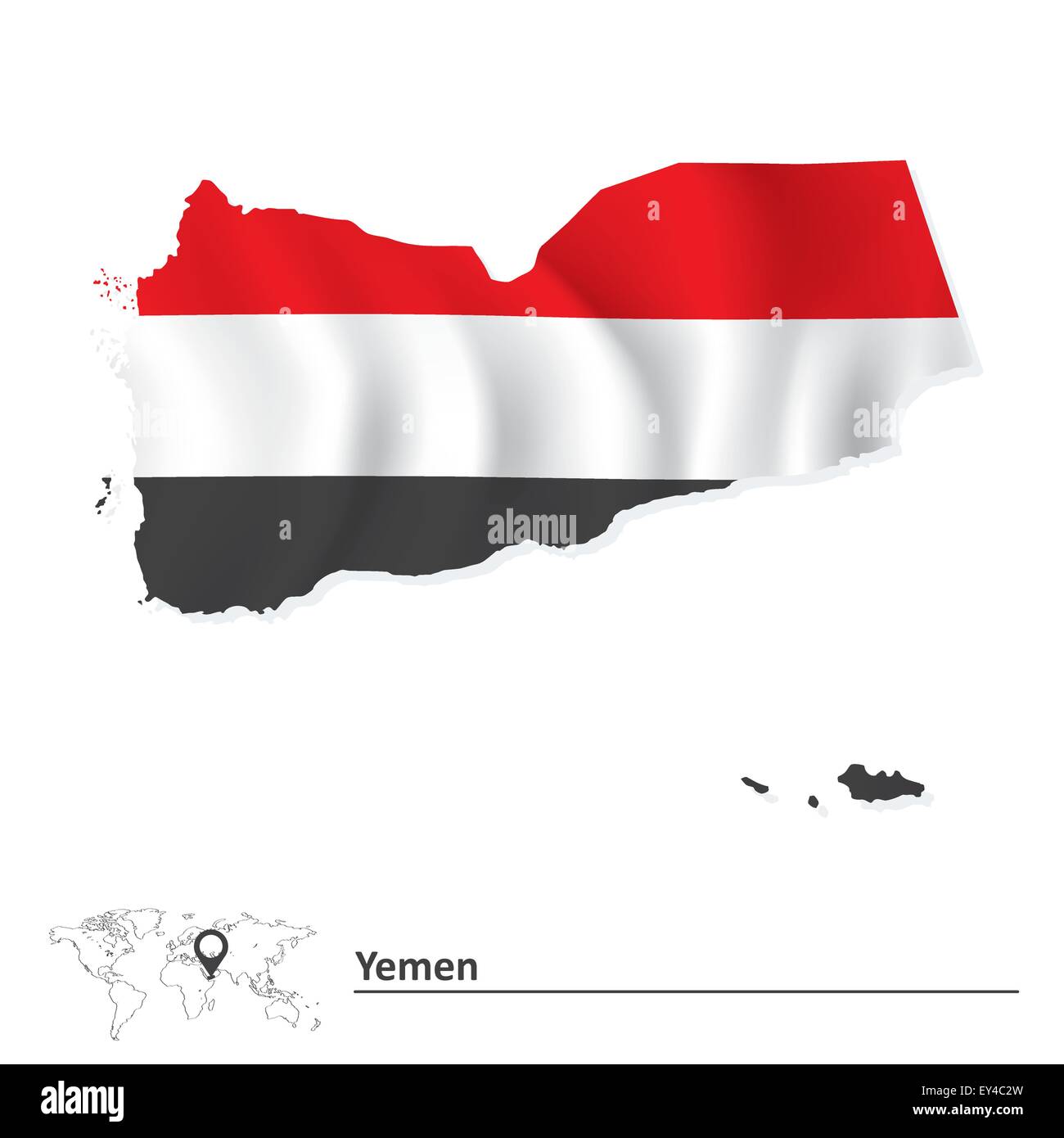 Map of Yemen with flag - vector illustration Stock Vector Image & Art ...