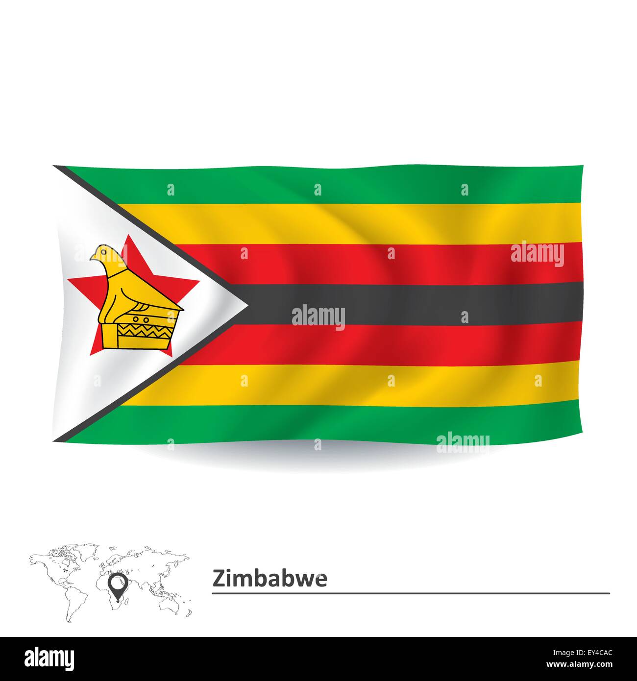Flag of Zimbabwe - vector illustration Stock Vector Image & Art - Alamy
