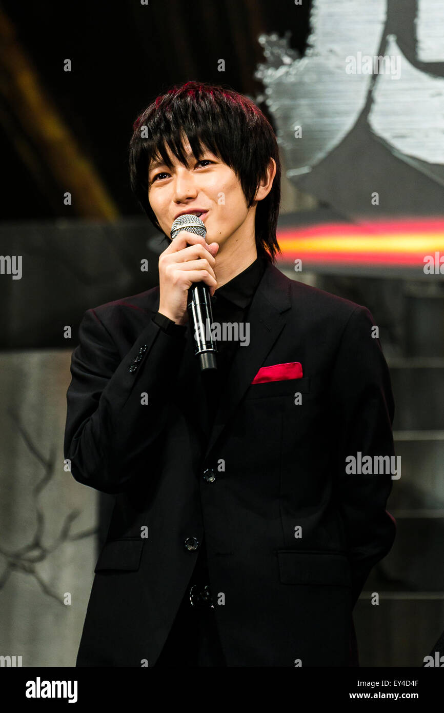 Tokyo, Japan. 21st July, 2015. Actor Kanata Hongo speaks during the ...