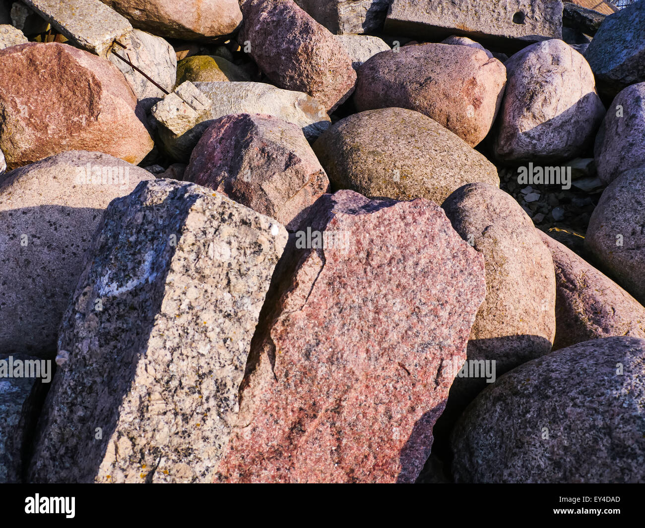 Big cracked stones in the Baltic beach Stock Photo - Alamy