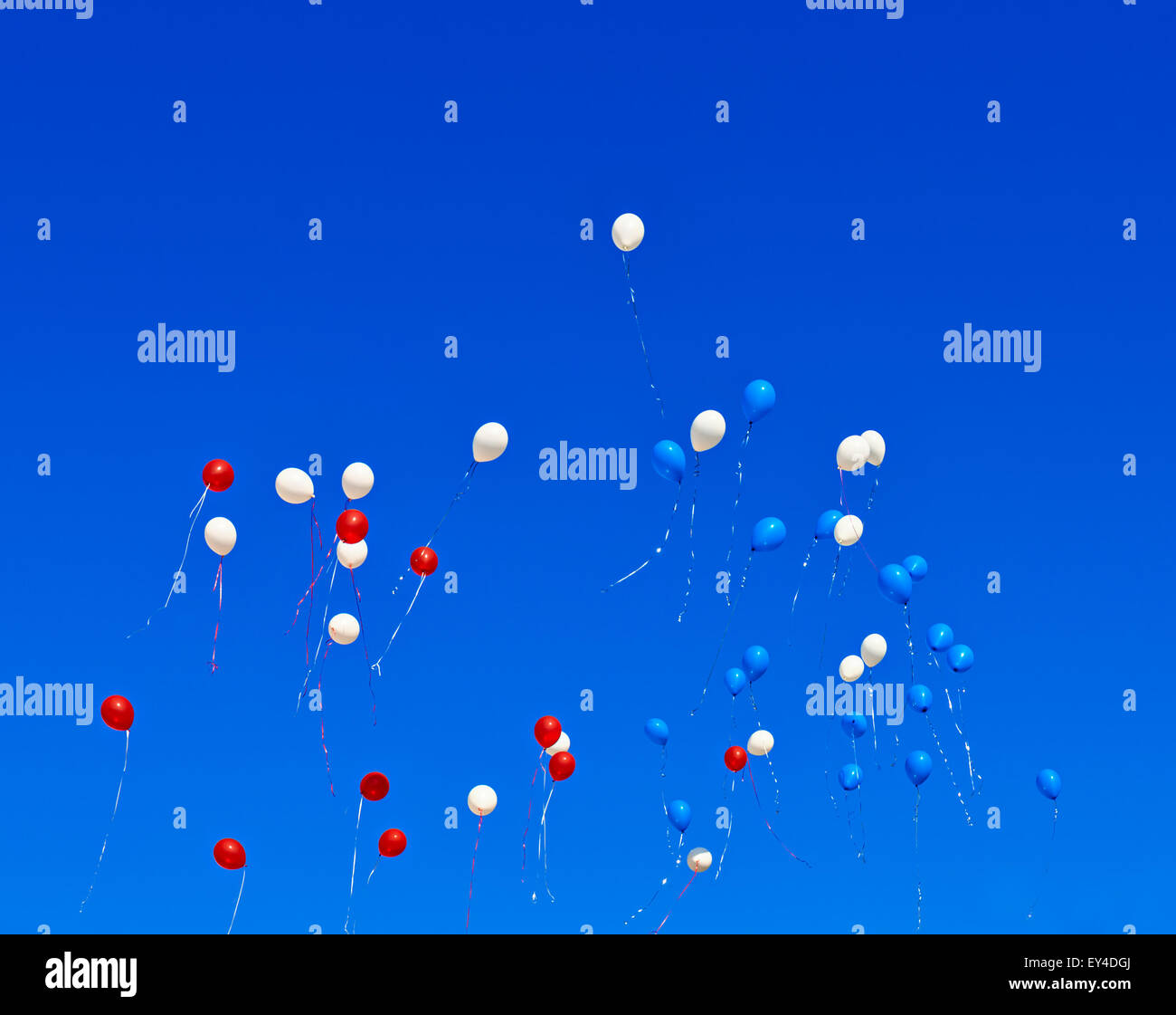 Festive balloons flying in sky hi-res stock photography and images - Alamy