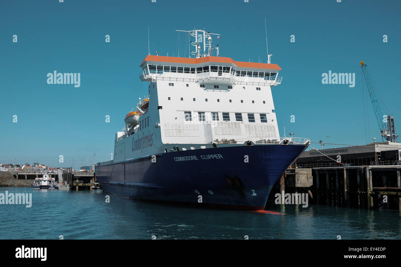 Condor Ferries commodore clipper docked at Guernsey Stock Photo - Alamy