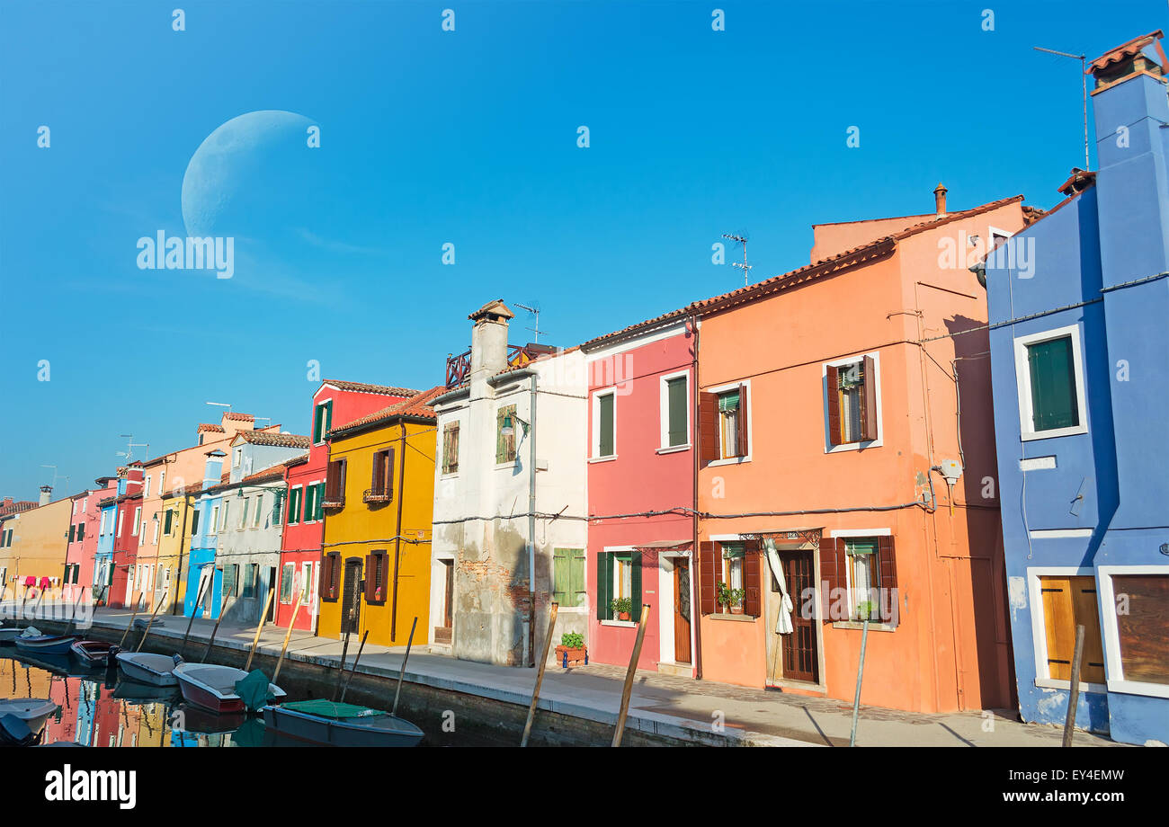 colored houses in Burano, Venice Stock Photo - Alamy
