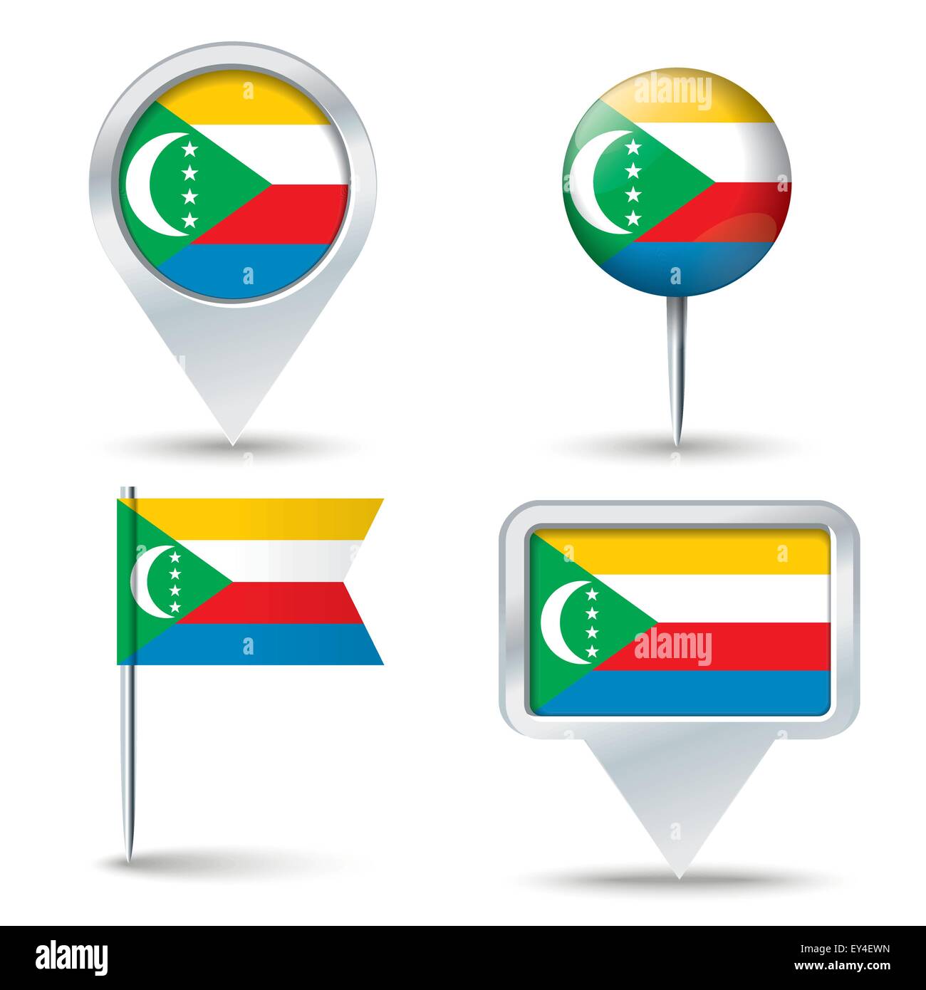 Map of comoros with flag vector illustration Cut Out Stock Images ...