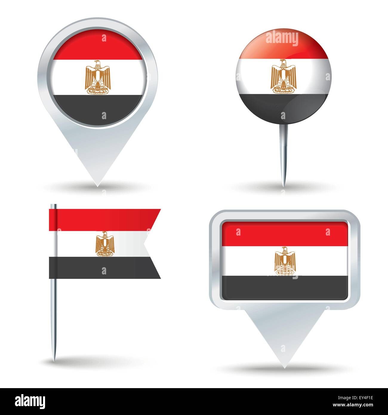 Map pins with flag of Egypt - vector illustration Stock Vector Image ...